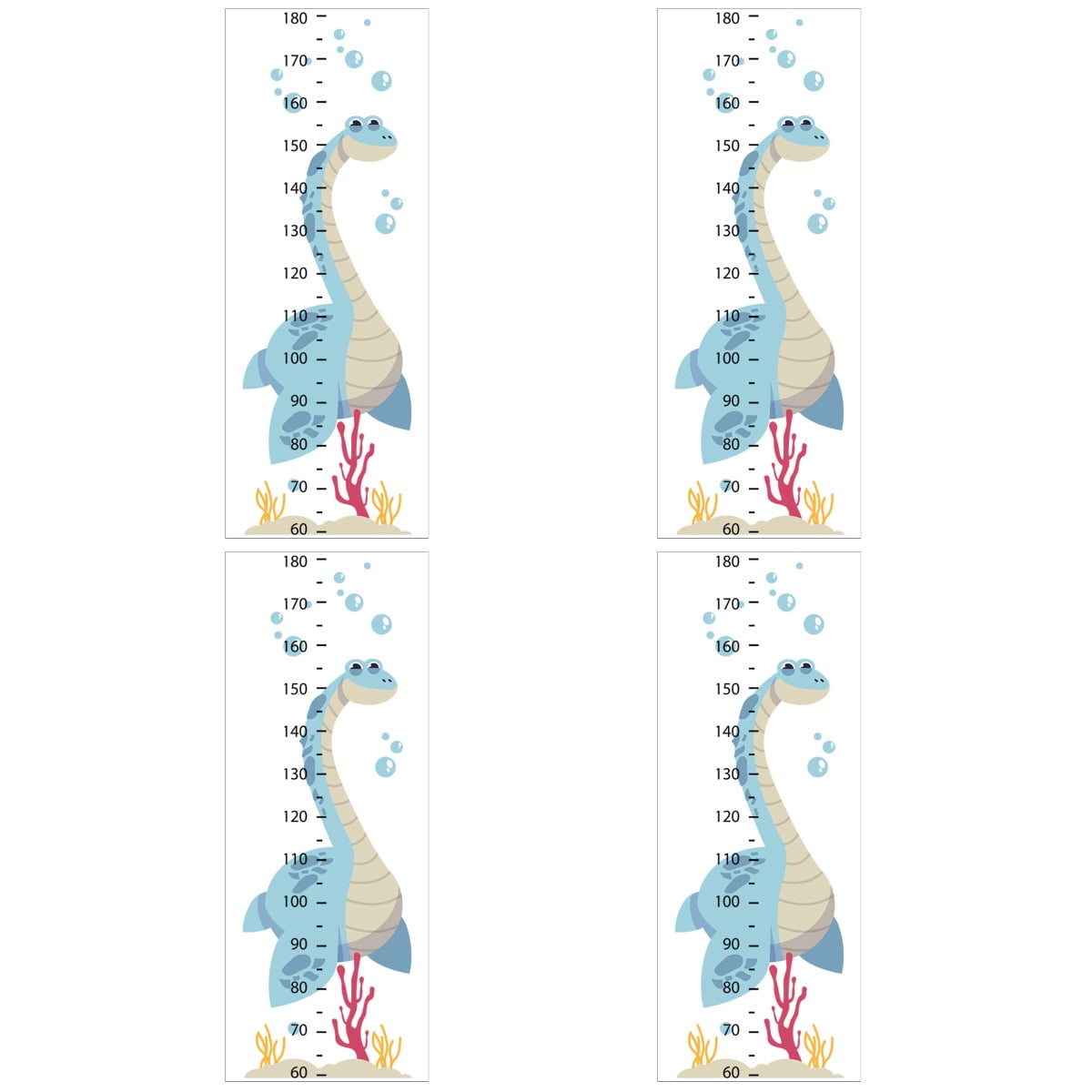 Worgeous 4 Sheets Self-adhesive Height Sticker Wall Decal Cartoon Kids ...