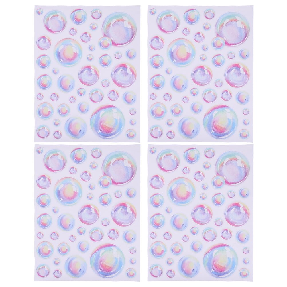 Worgeous 4 Sheets Underwater Wall Decal Water Bubble Wall Stickers DIY ...