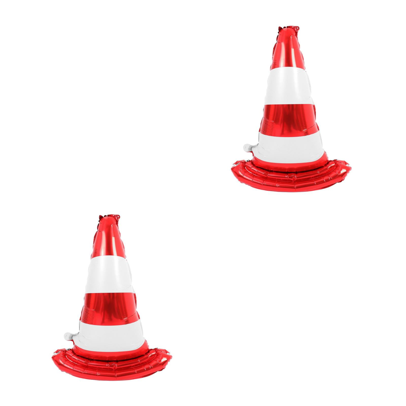 Worgeous 4 pcs Birthday Foil Balloons Traffic Cone Shape Prop Racing ...