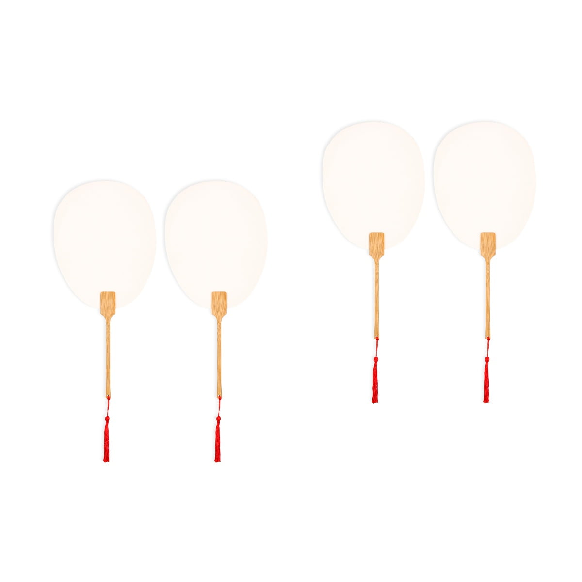 Worgeous 4 pcs DIY Wooden Handle Fan Blank Hand Fan Decorative Graffiti ...