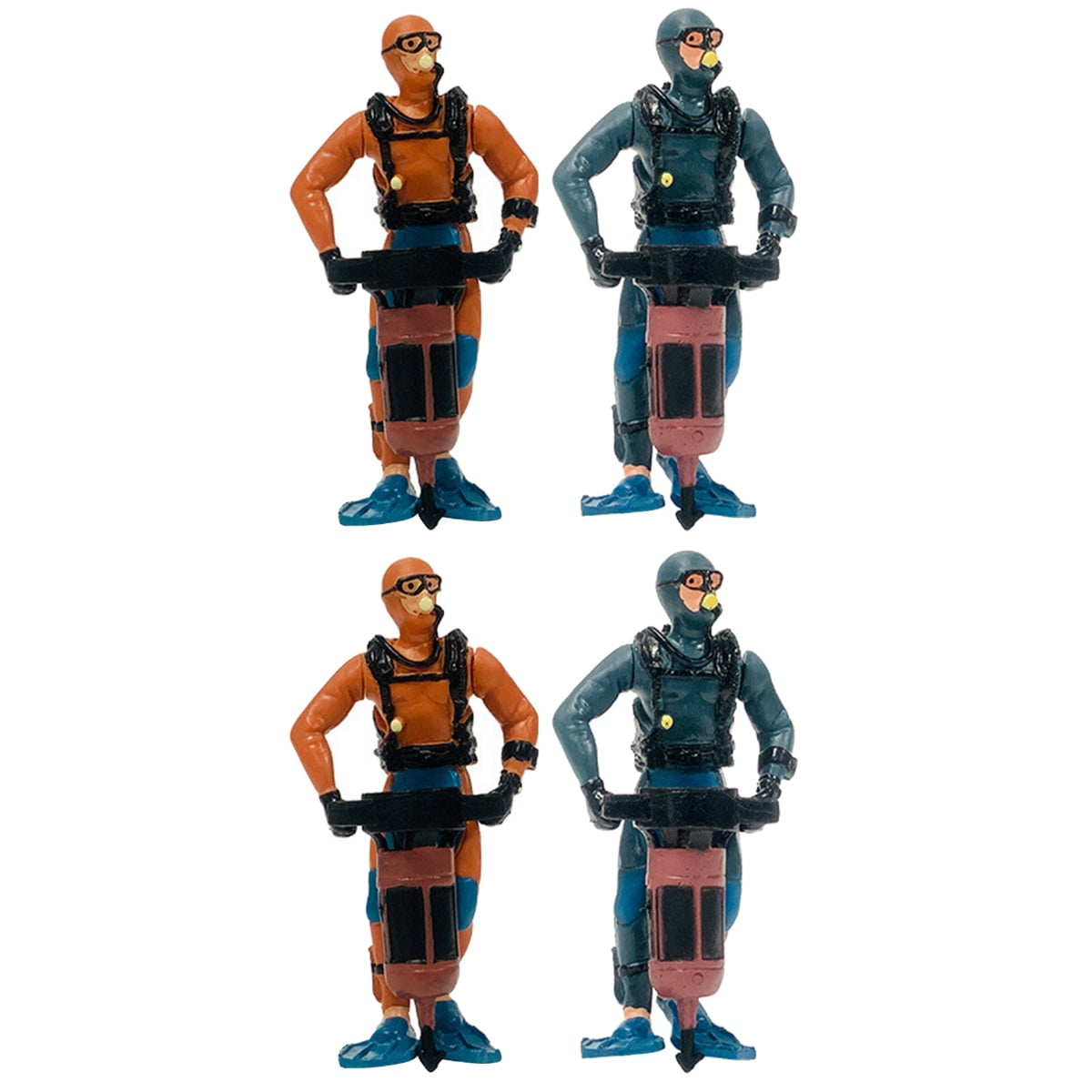 Worgeous 4 pcs Diver Statues Fish Tank Floating Diver Ornament Lifelike ...