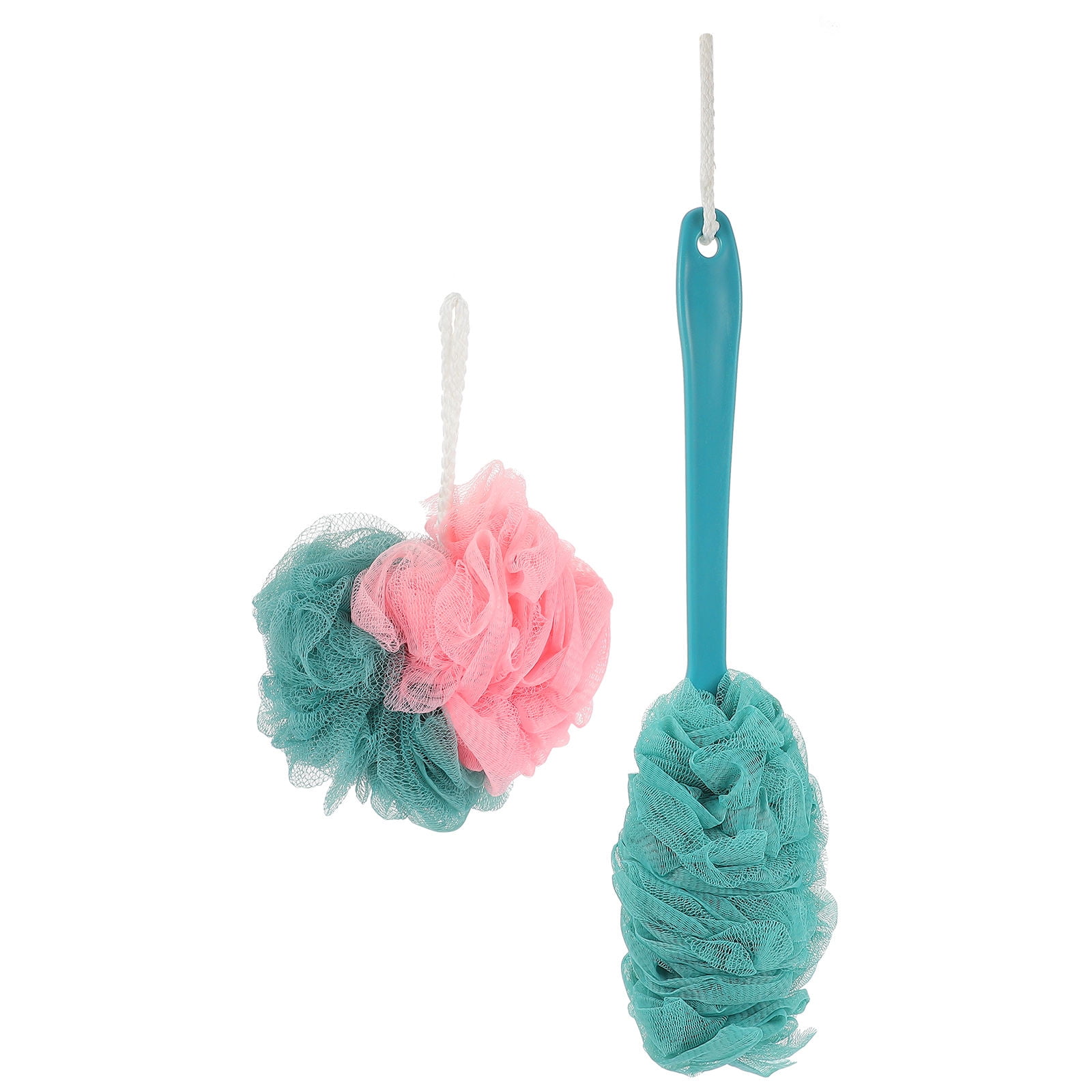 Worgeous 4 pcs Long Handle Bath Balls Shower Bath Bath Puff Ball Body ...