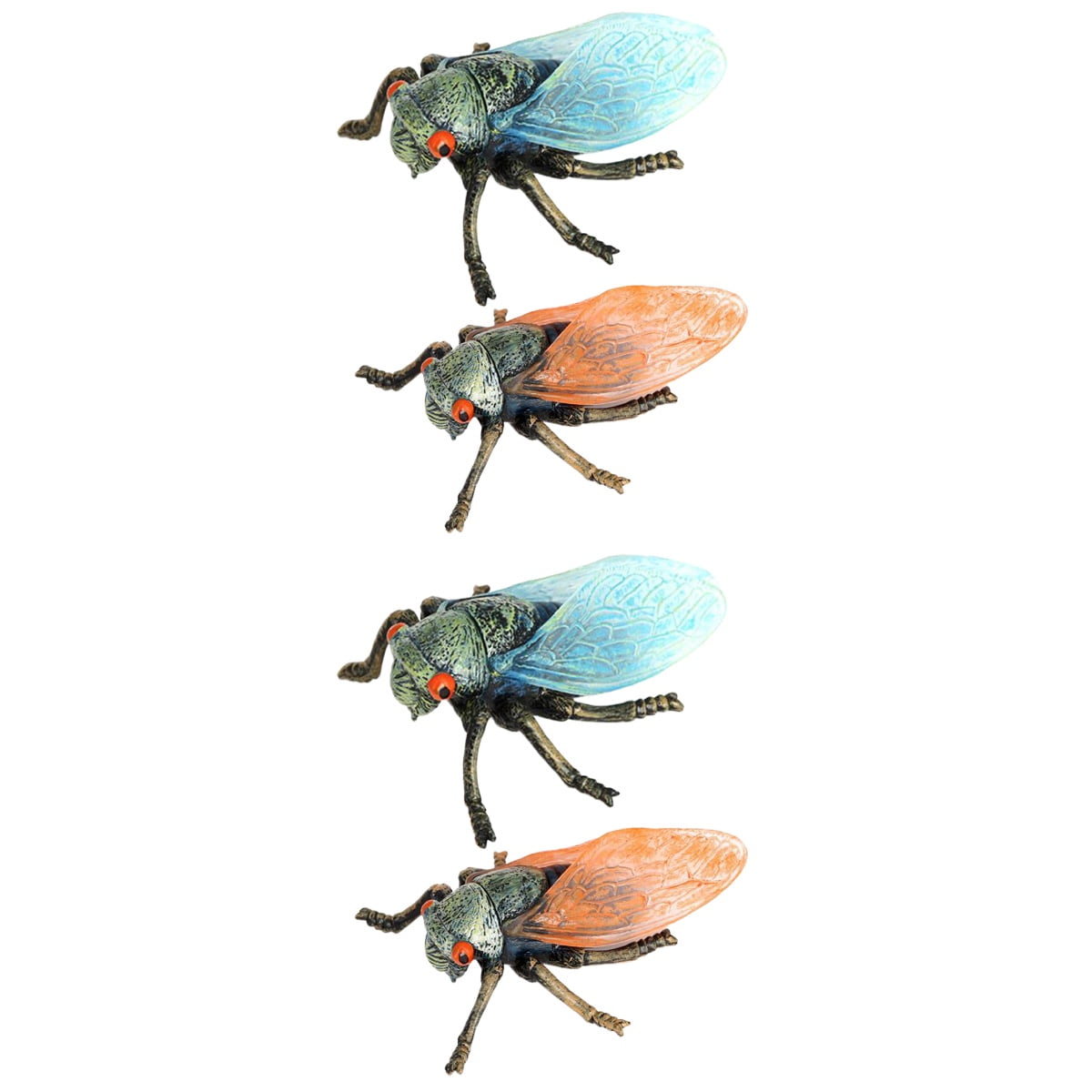 Worgeous 4 pcs Realistic Simulation Insect Model Plastic Simulated Cicadas Model Artificial ...