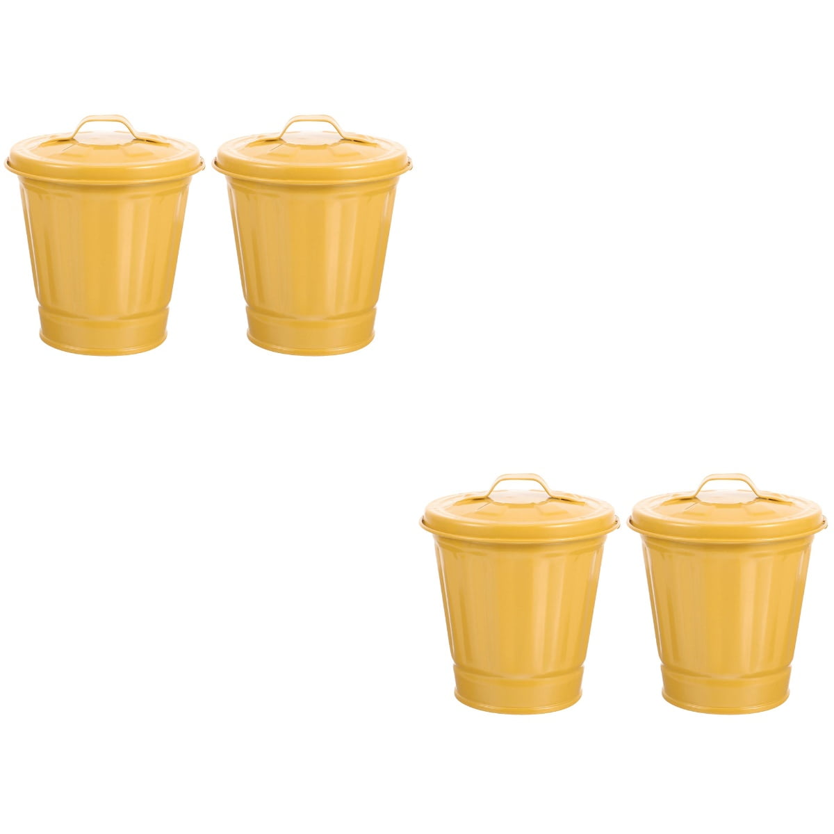 Worgeous 4 pcs Small Desk Trash Cans Metal Trash Cans Iron Garbage ...