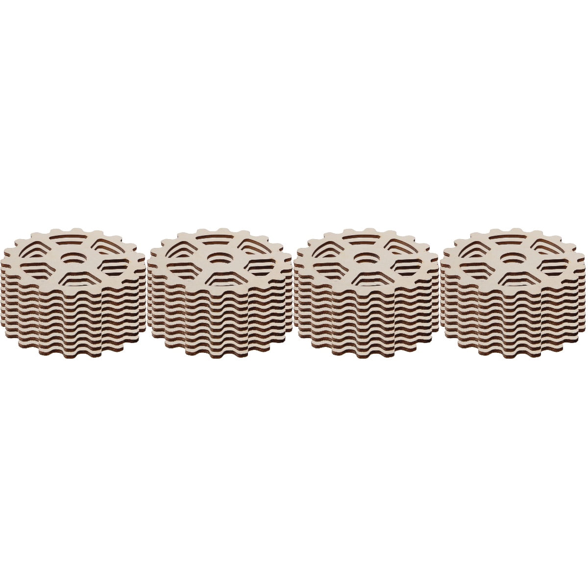 Worgeous 40 Pcs Wooden Gear Crafts Unique Gear Shape Cutouts DIY Craft ...