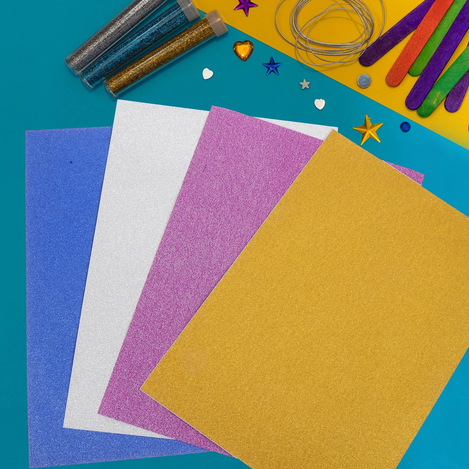 Worgeous 40 Sheets Glitter Cardstock Paper DIY Glitter Craft Paper ...