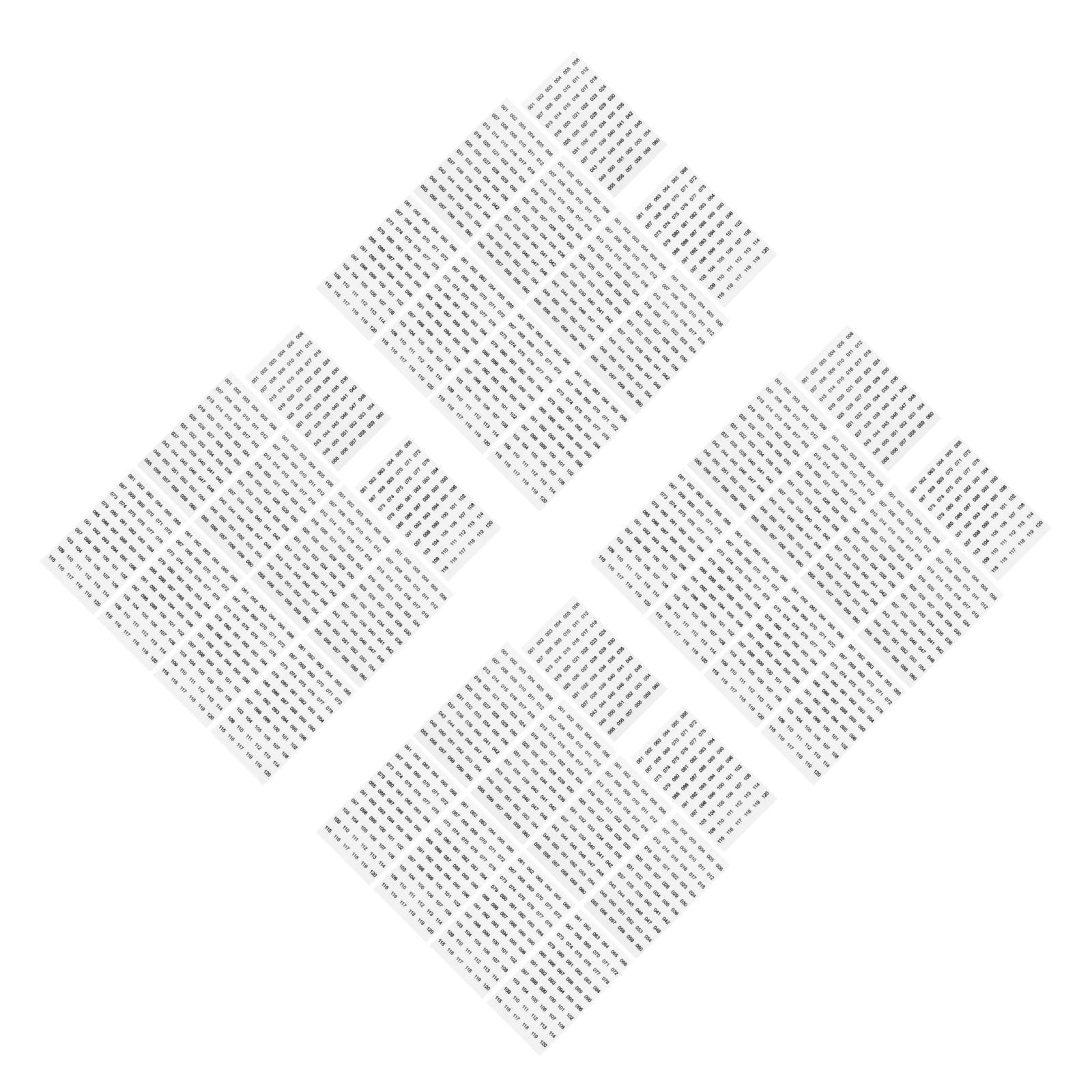 Worgeous 40 Sheets Tiny Number Stickers Self Adhesive Numbered Stickers ...