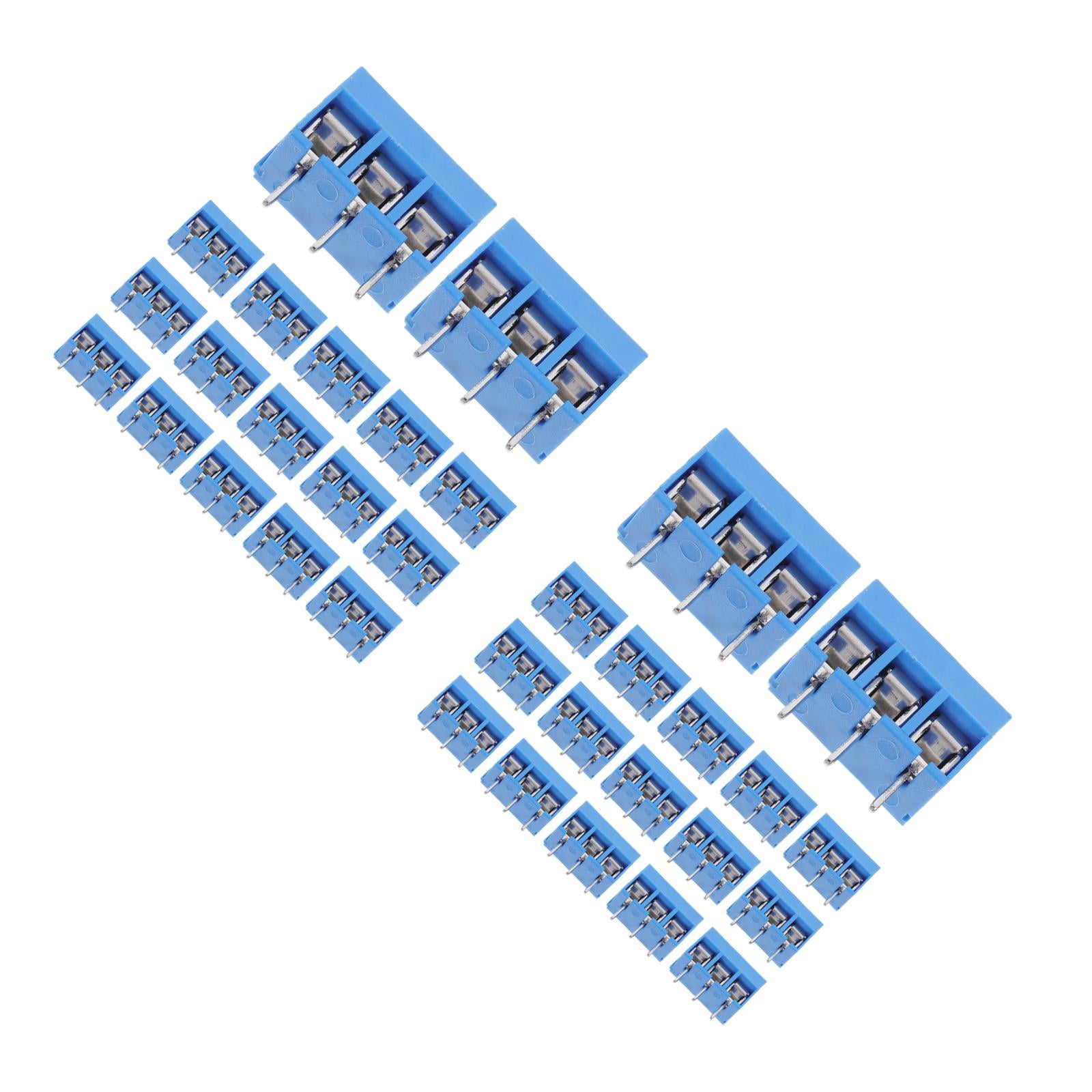 Worgeous 40 pcs 3-Pin PCB Terminal Block Connector for Circuit Boards 3 ...