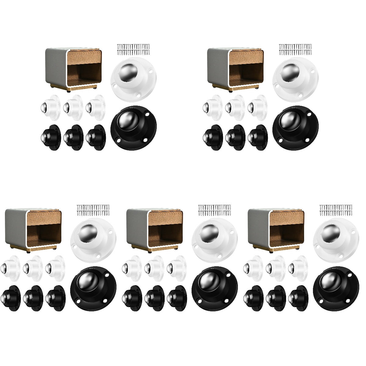 Worgeous 40 pcs Adhesive Caster Wheels Mini Caster Wheels Swivel Wheels ...