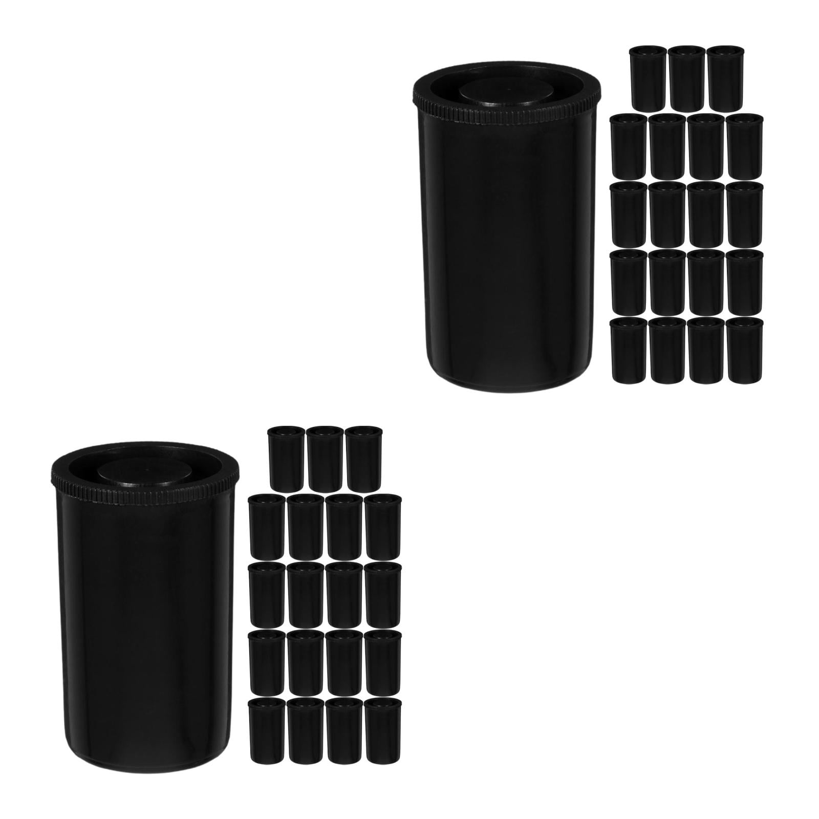 Worgeous 40 pcs Plastic Film Canisters With Lid Black Cans Empty Bottle ...