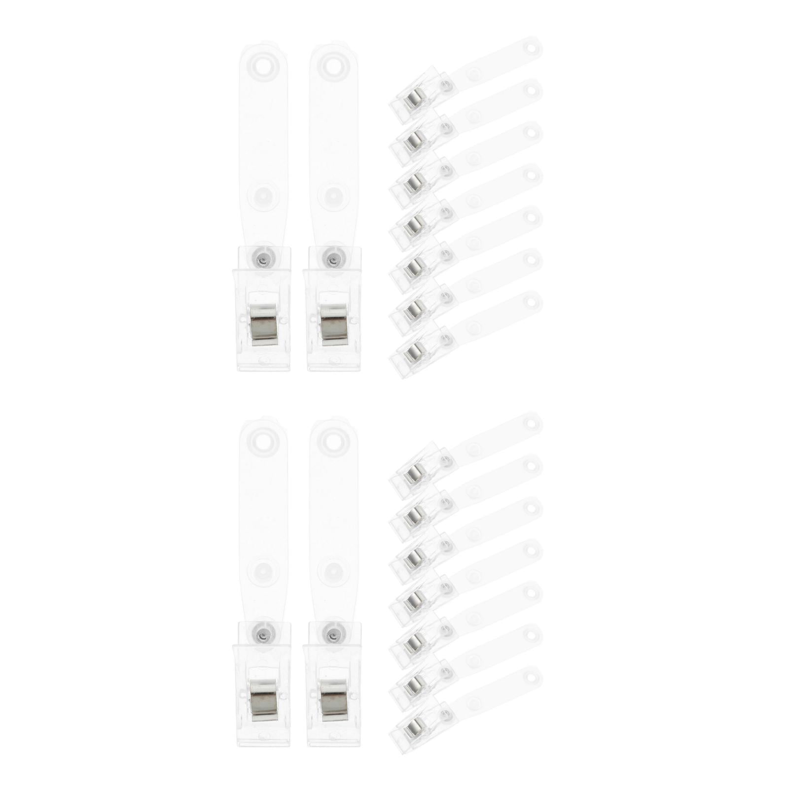 WHAMVOX Raindrops 40 pcs Plastic Name Badge Clips with Clear Straps ...
