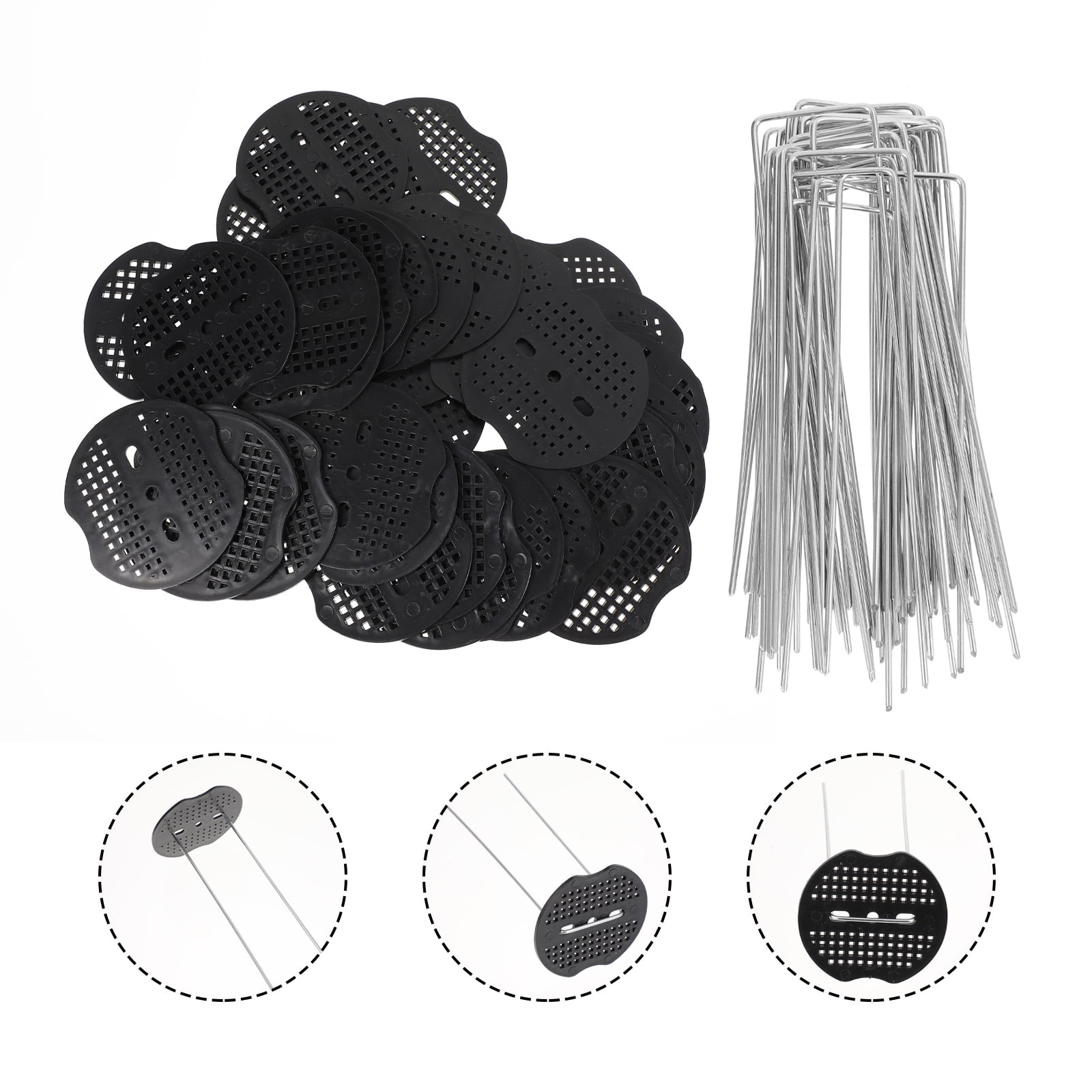 Worgeous U-Shaped Securing Stake Metal Ground Peg Silver 40Pcs ...