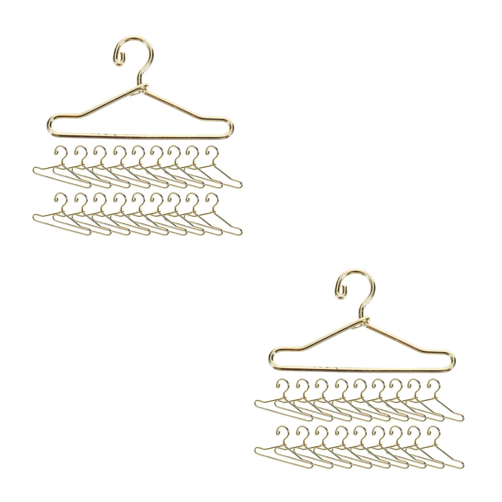 Worgeous 48 pcs Doll Clothes Hangers Cute Dollhouse Clothes Miniature ...