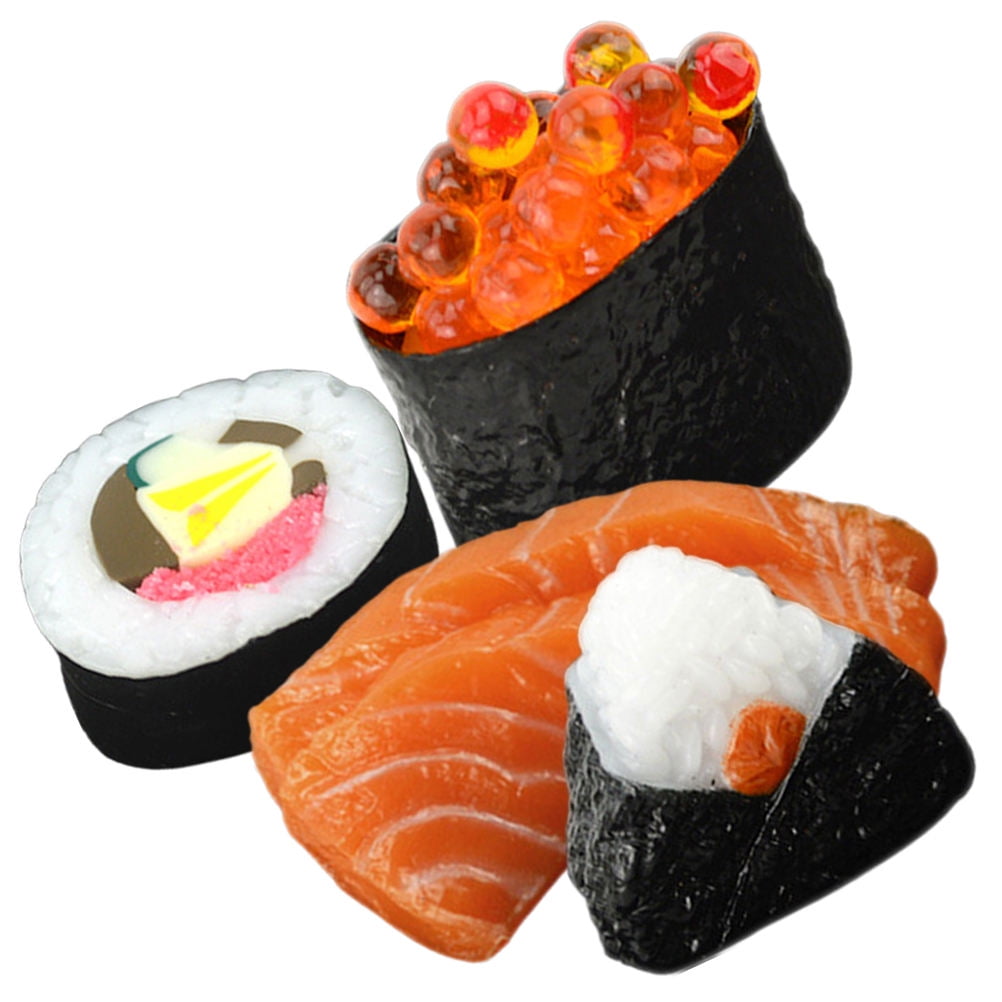 Worgeous 4Pcs Artificial Sushi Sample Fake Food Simulation Rice Rolls ...