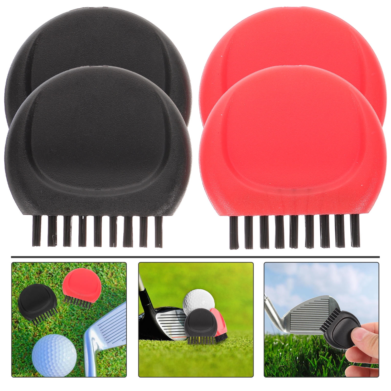 Worgeous 4-Pack Golf Brush and Tee Cleaner Set Black Practical Design ...
