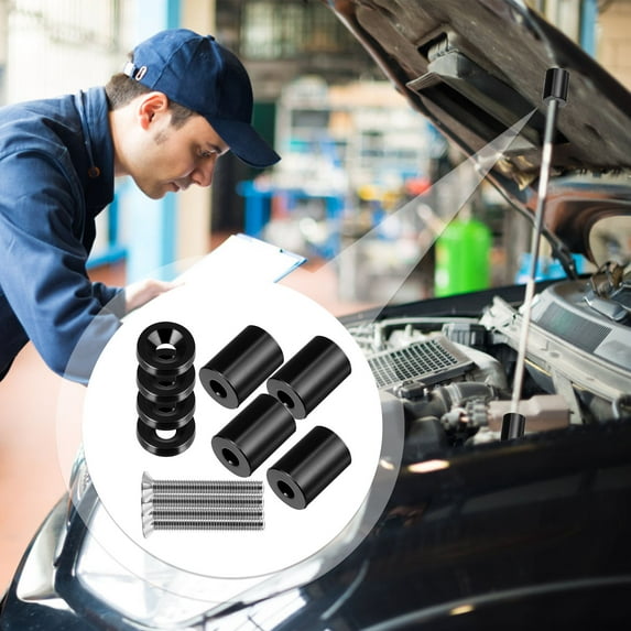Worgeous 4Pcs Hood Spacer Riser Black Professional Design for Car ...