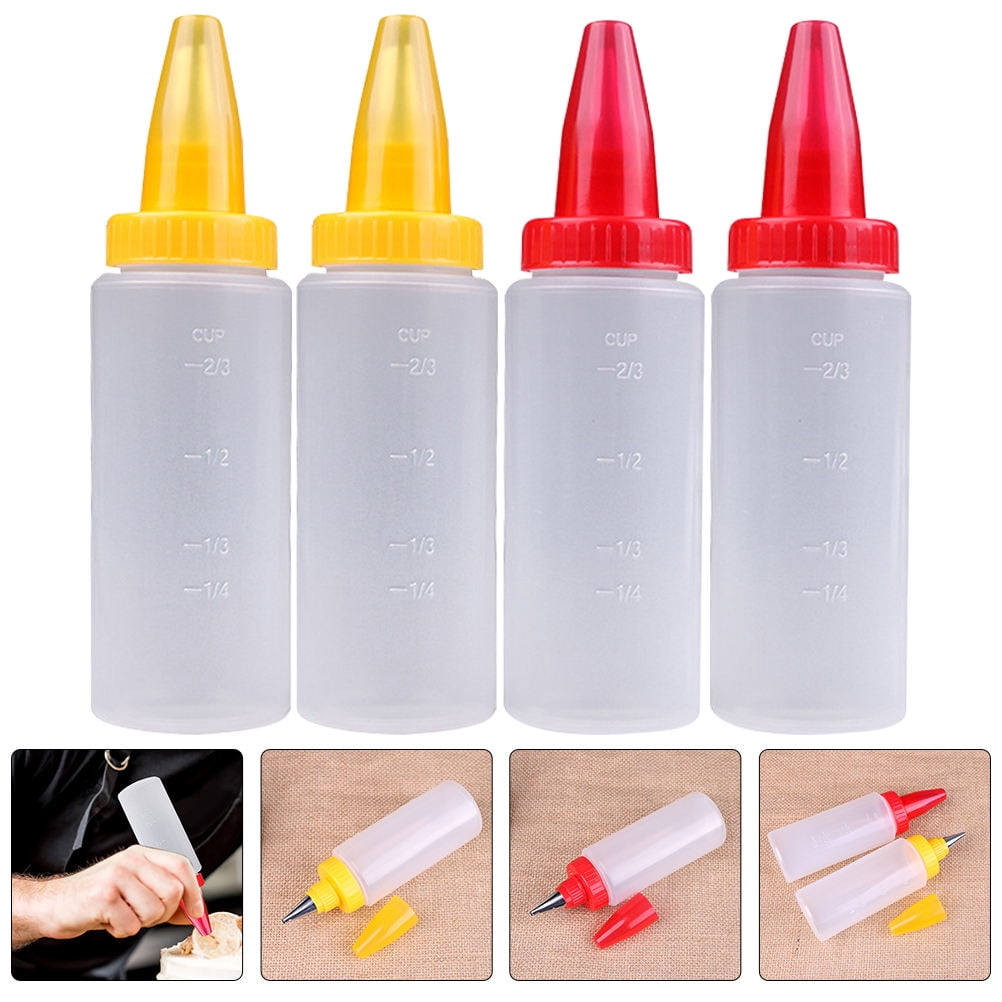 Worgeous 4Pcs Household Squeeze Bottles Multifunction Icing Bottles ...