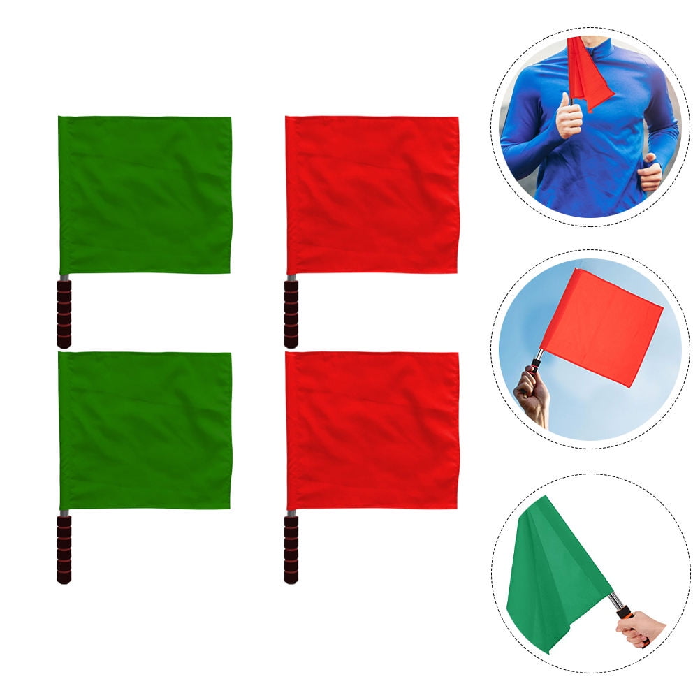 Worgeous 4Pcs Match Signal Flags Hand Waving Flags Referee Conducting Flags Small Match Flags ...