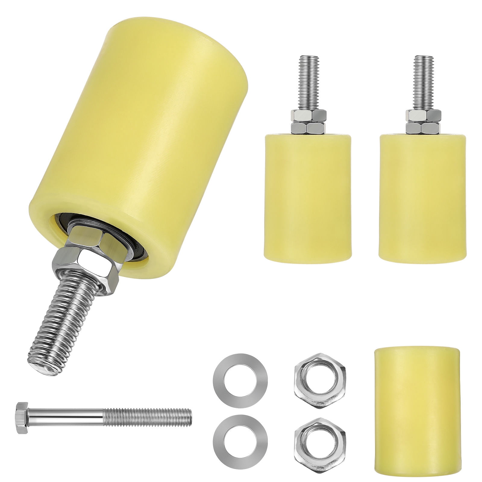 Worgeous 4Pcs Metal and Nylon Sliding Gate Guide Rollers Low Noise ...