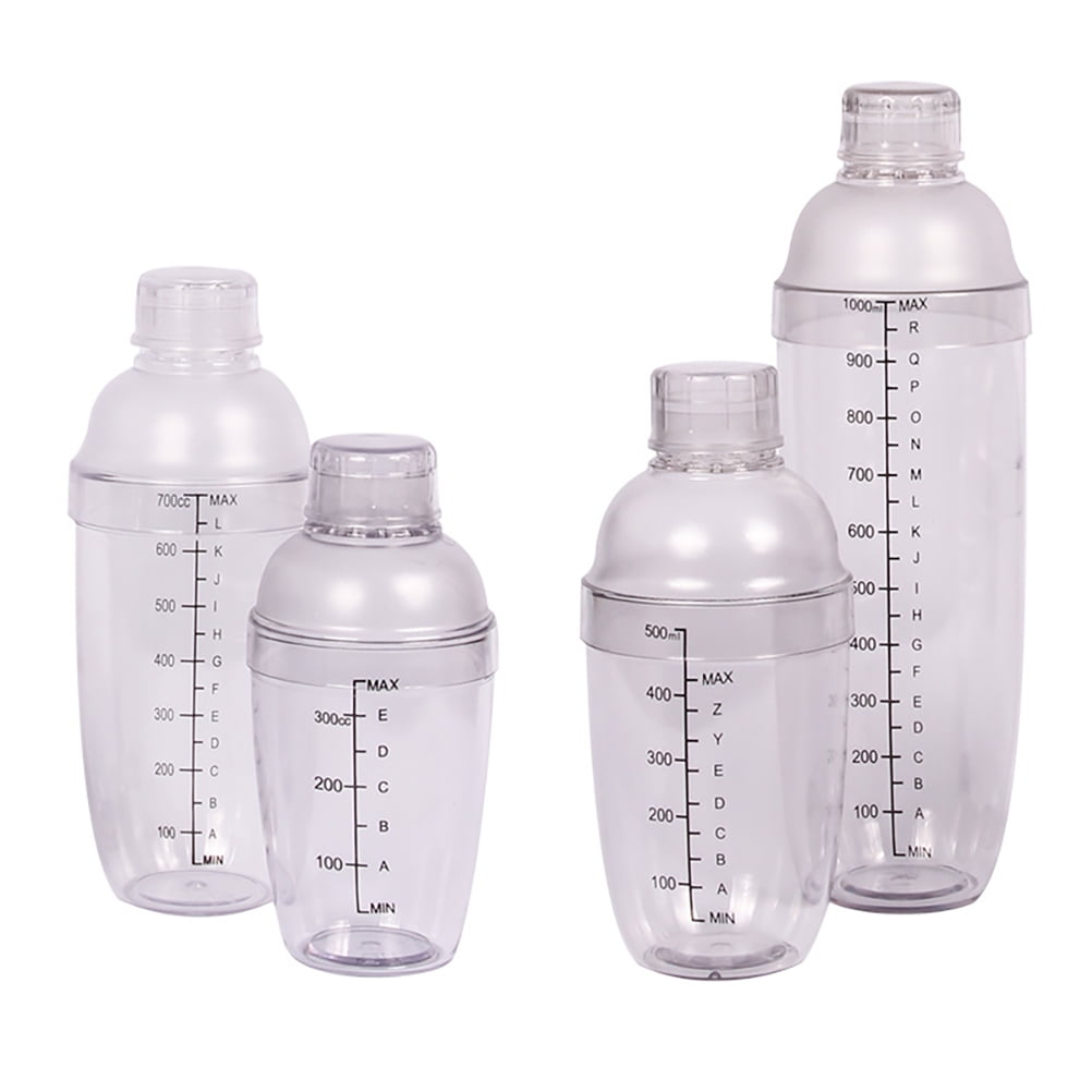 Worgeous 4Pcs Plastic Cocktail Shaker Transparent Bar Drink Hand ...