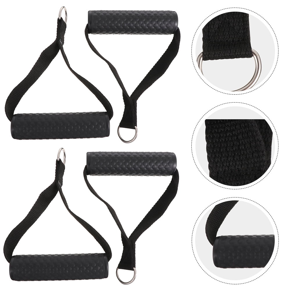 Worgeous Heavy Duty Exercise Fitness Tension Rope Handle Black 4Set ...
