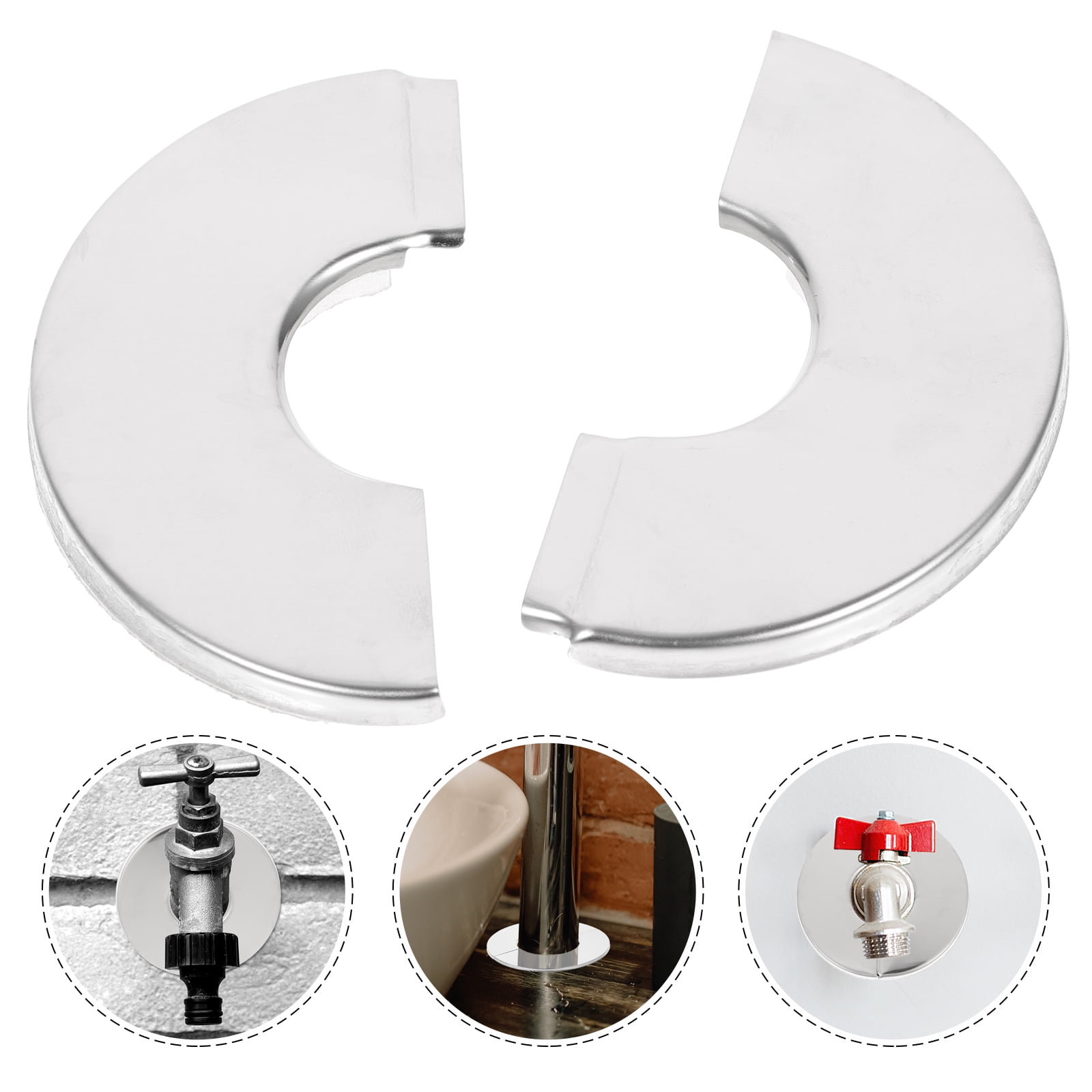 Worgeous Silver Plumbing Cover Plates 4Pcs 2.6X2.6X0.2In Self-Adhesive ...