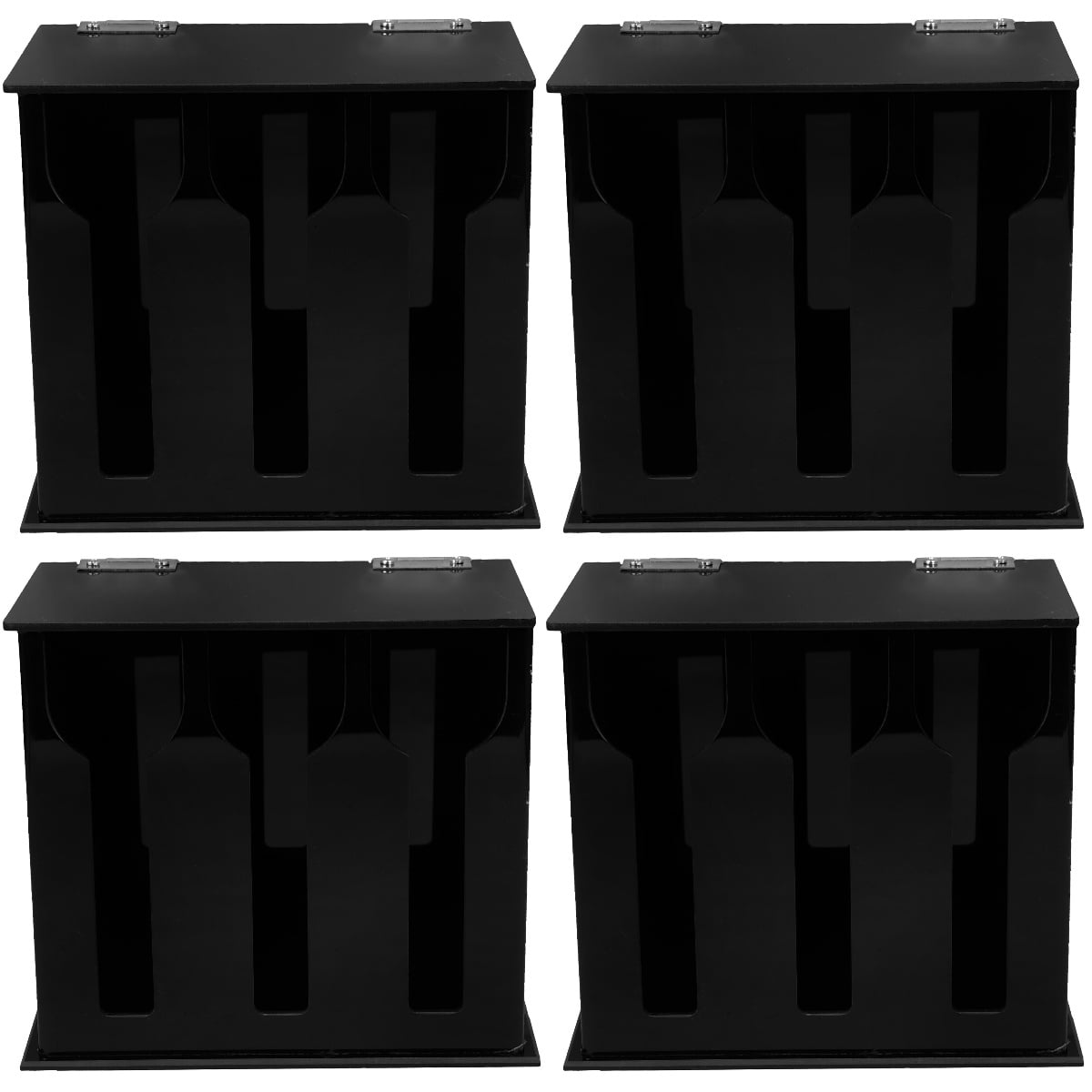 Worgeous 4pcs Acrylic Utensil Dispenser Cutlery Organizer 3-compartment ...