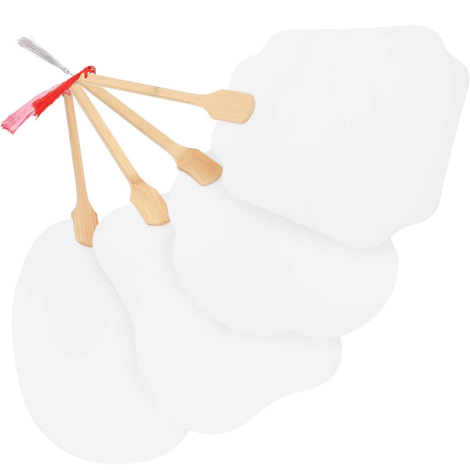 Worgeous Blank Paintable Paper Fans for Decorative Color Portable ...