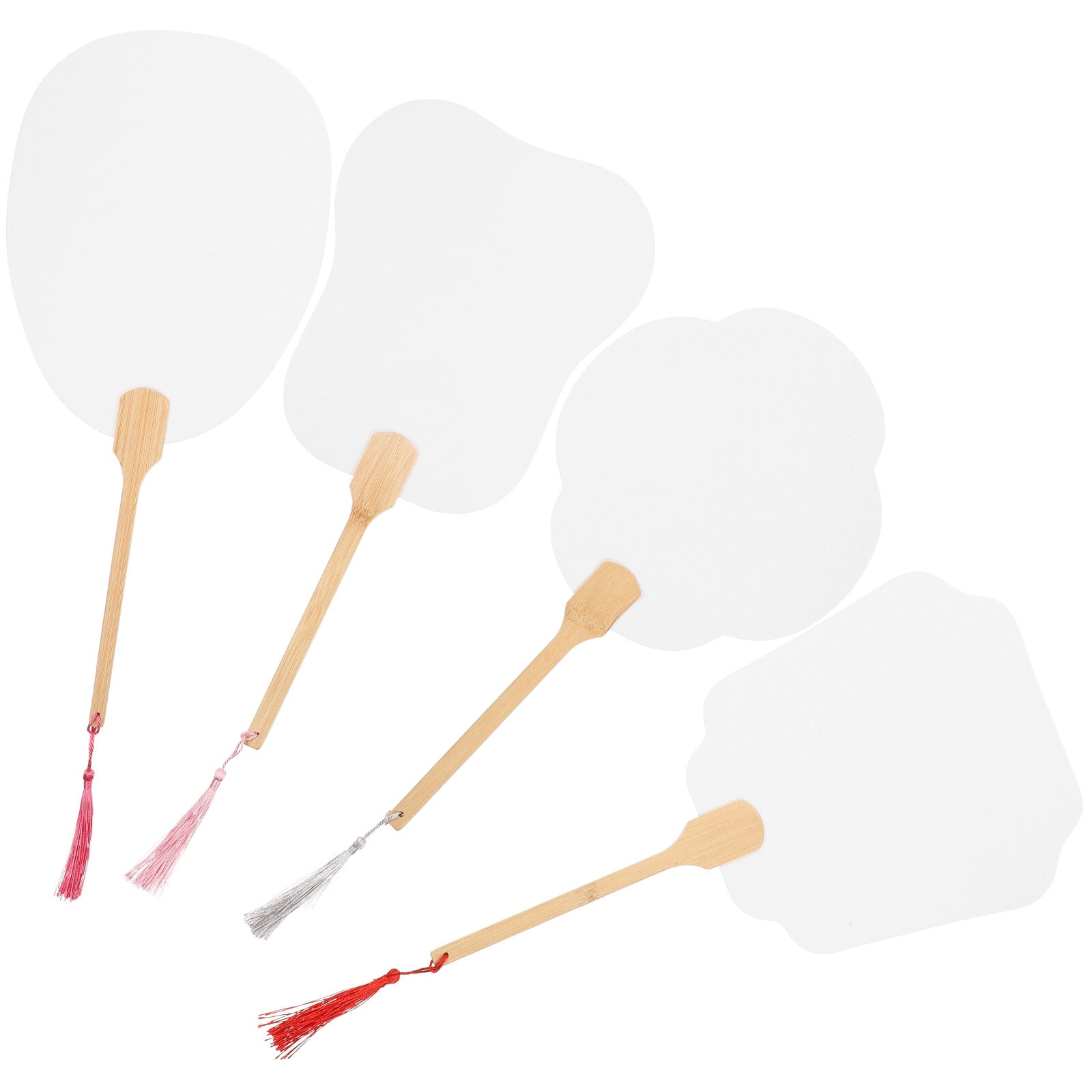 ETHZZLE Chinese-Style Circular Fan White 4Pcs 14.2X7.9X0.4In - Walmart.com