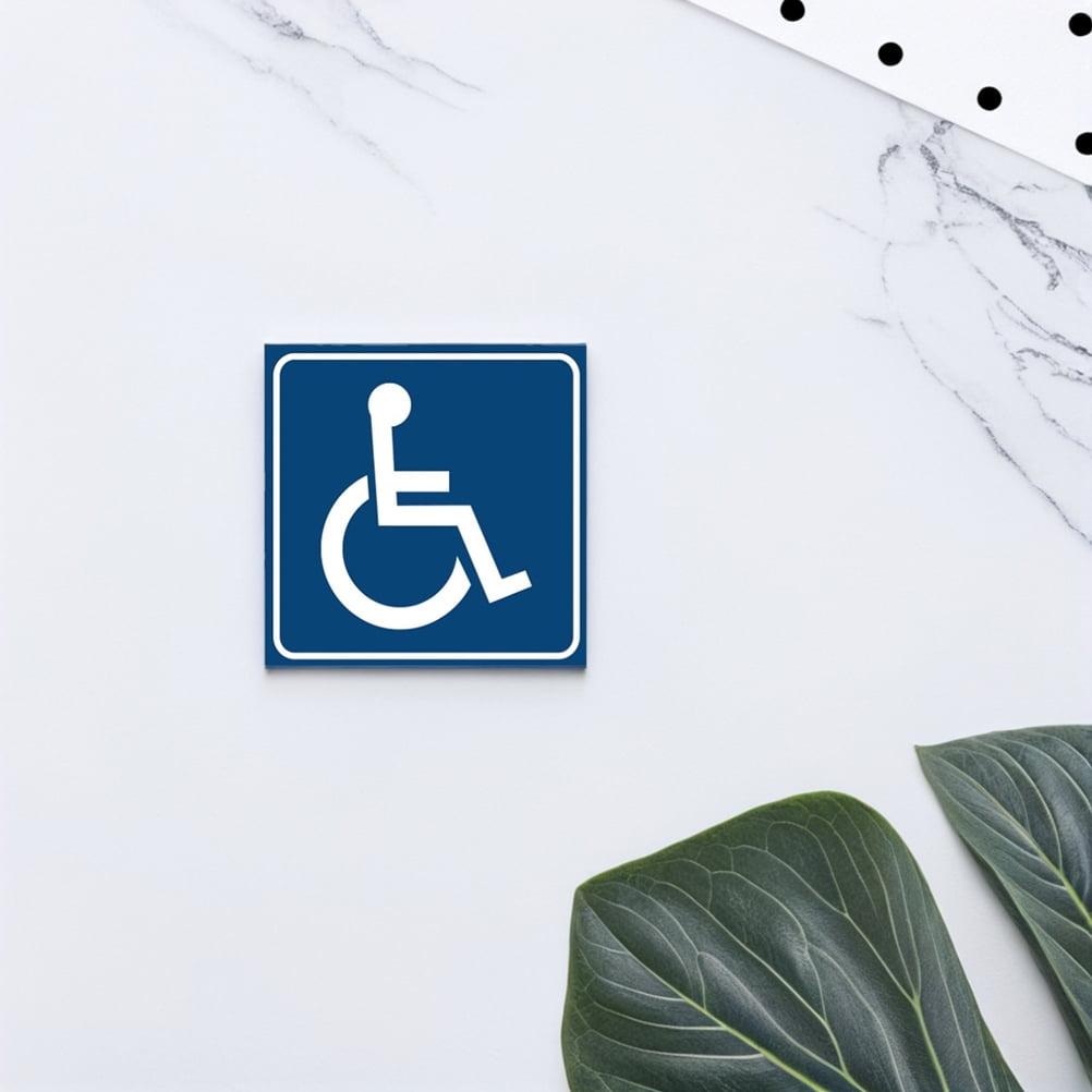 Worgeous 4pcs Blue Handicap Wheelchair Vinyl Pathway Sign Stickers ...