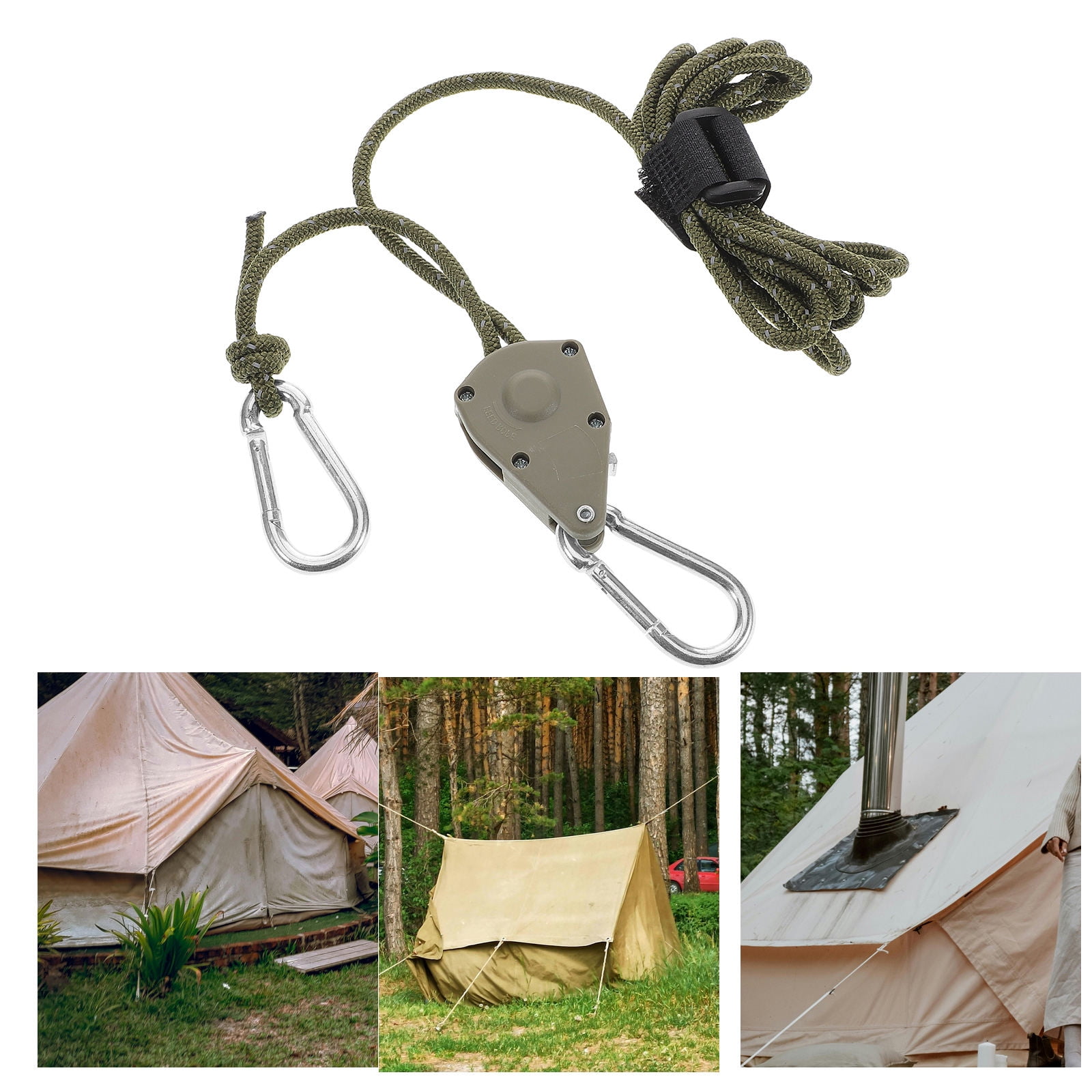 Worgeous 4pcs Camping Tent Rope Lock Pulley Adjuster Fixed Buckle Rope ...