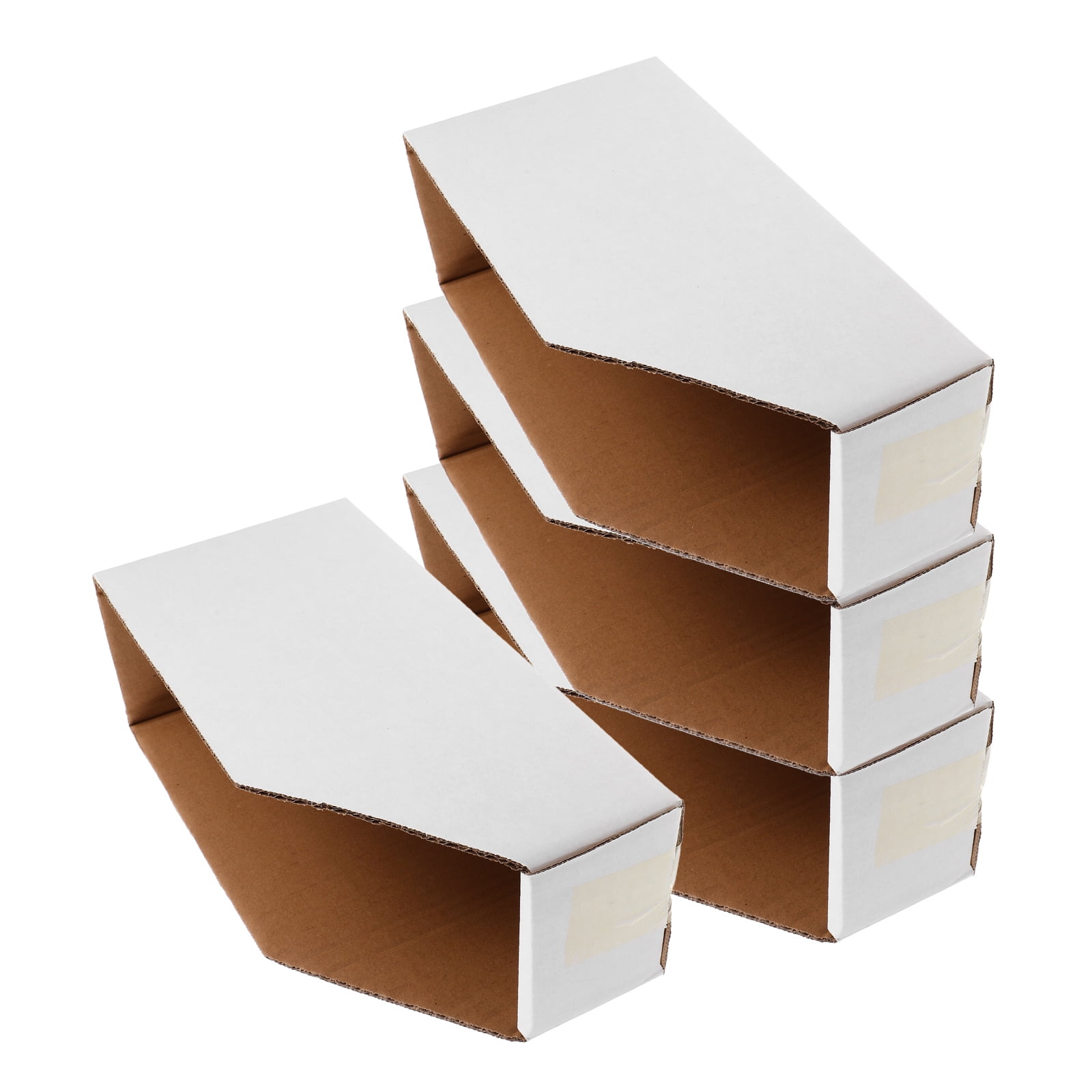 Worgeous 4pcs Cardboard Storage Box Slanted Open Top Heavy-Duty 5-Tier ...