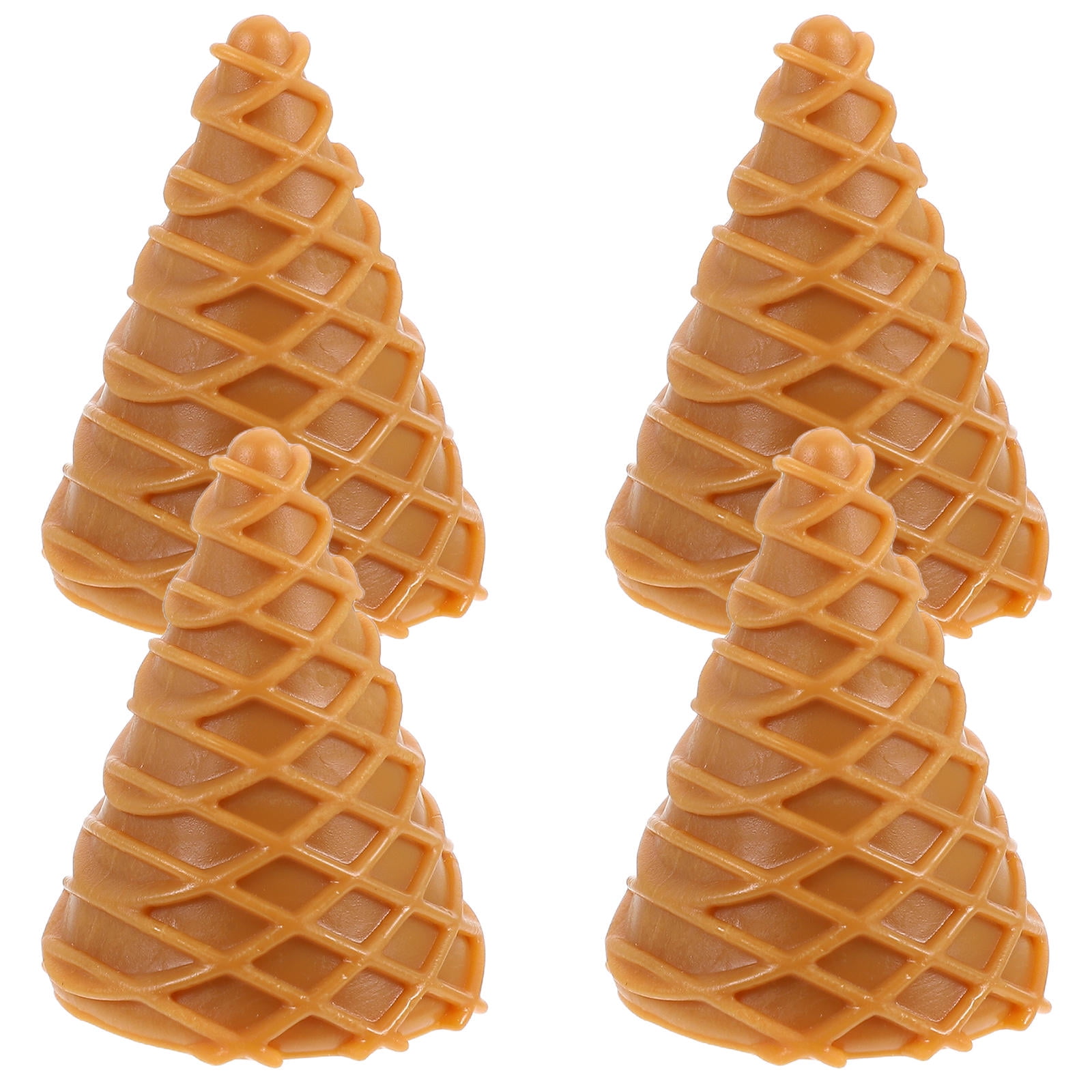 Worgeous 4pcs DIY Mini Ice Cream Cone Toy Set Kids Realistic Simulation ...