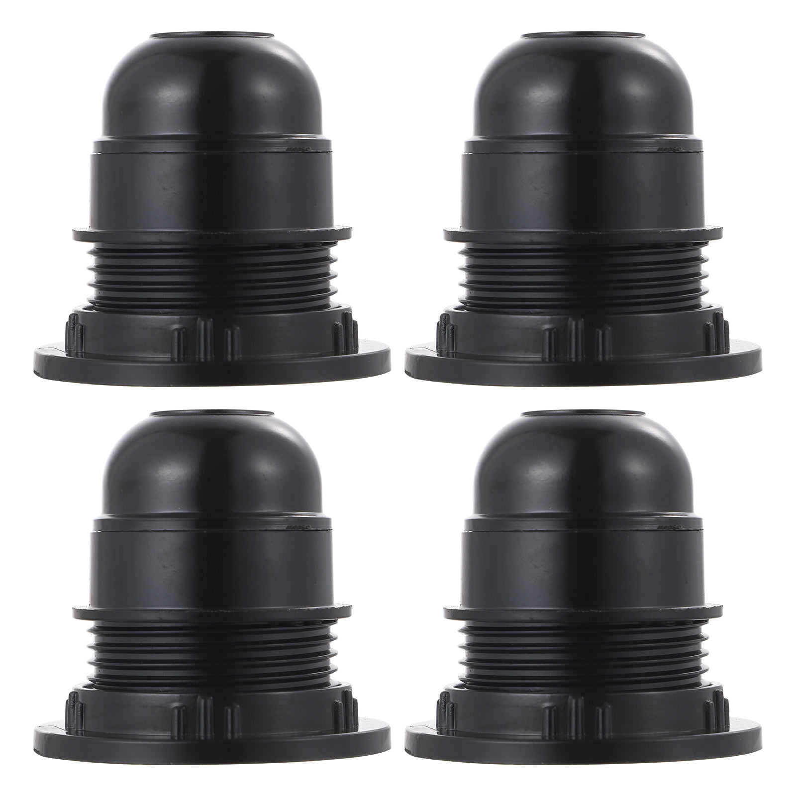 RENACLIPY Lamp Socket Base E27 Black Aluminum Cap Easy to Install 4Pcs ...