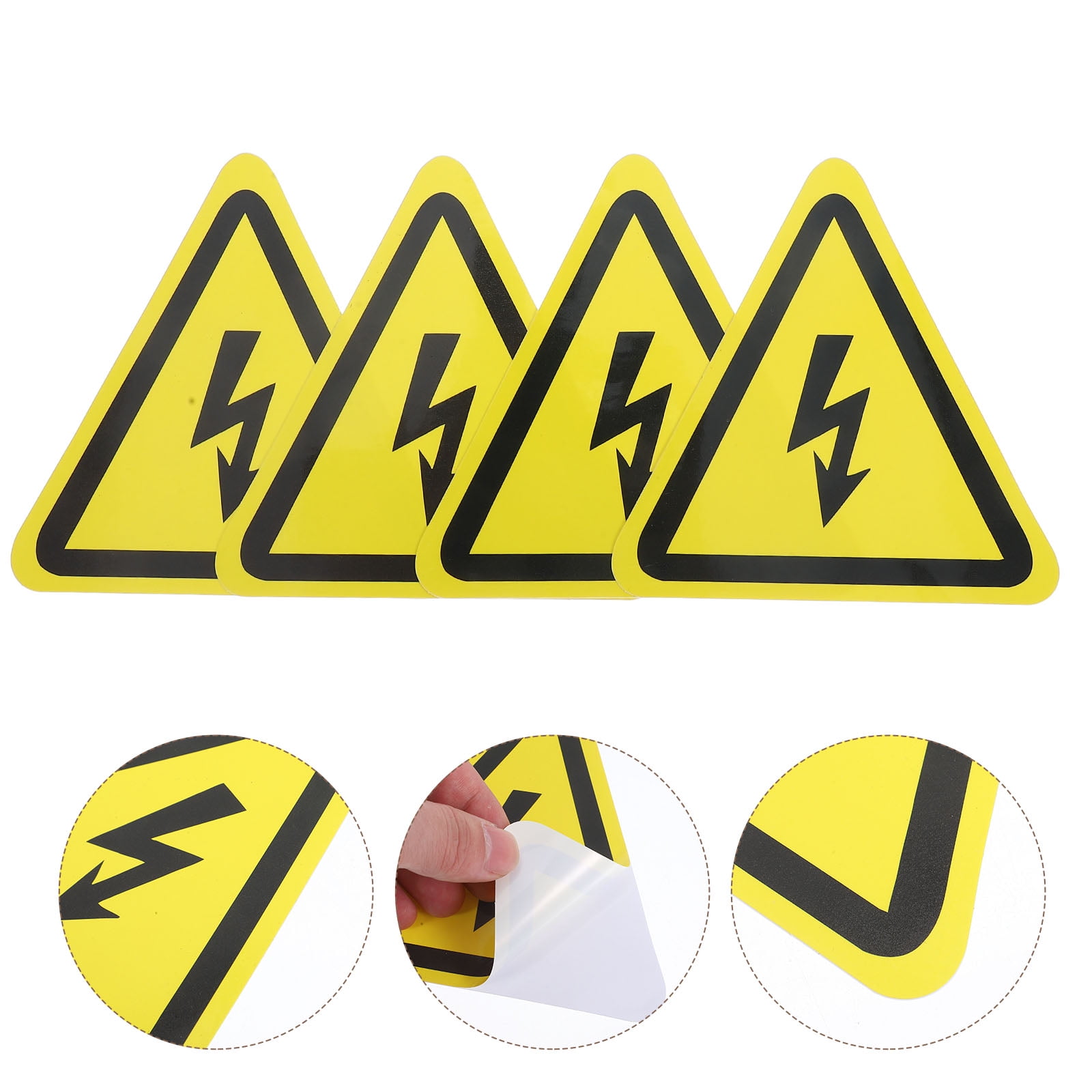 Worgeous 4pcs Electric Shock Warning Stickers High Voltage Hazard Signs ...