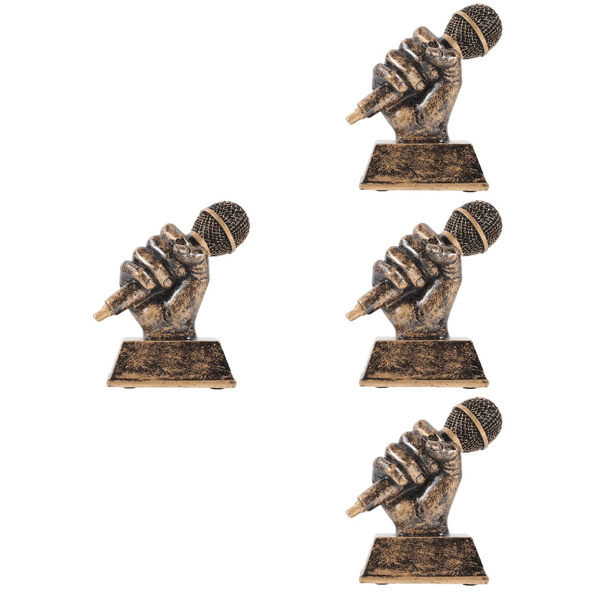 Worgeous 4pcs Microphone Trophy Award Trophy Microphone Sculpture Resin ...