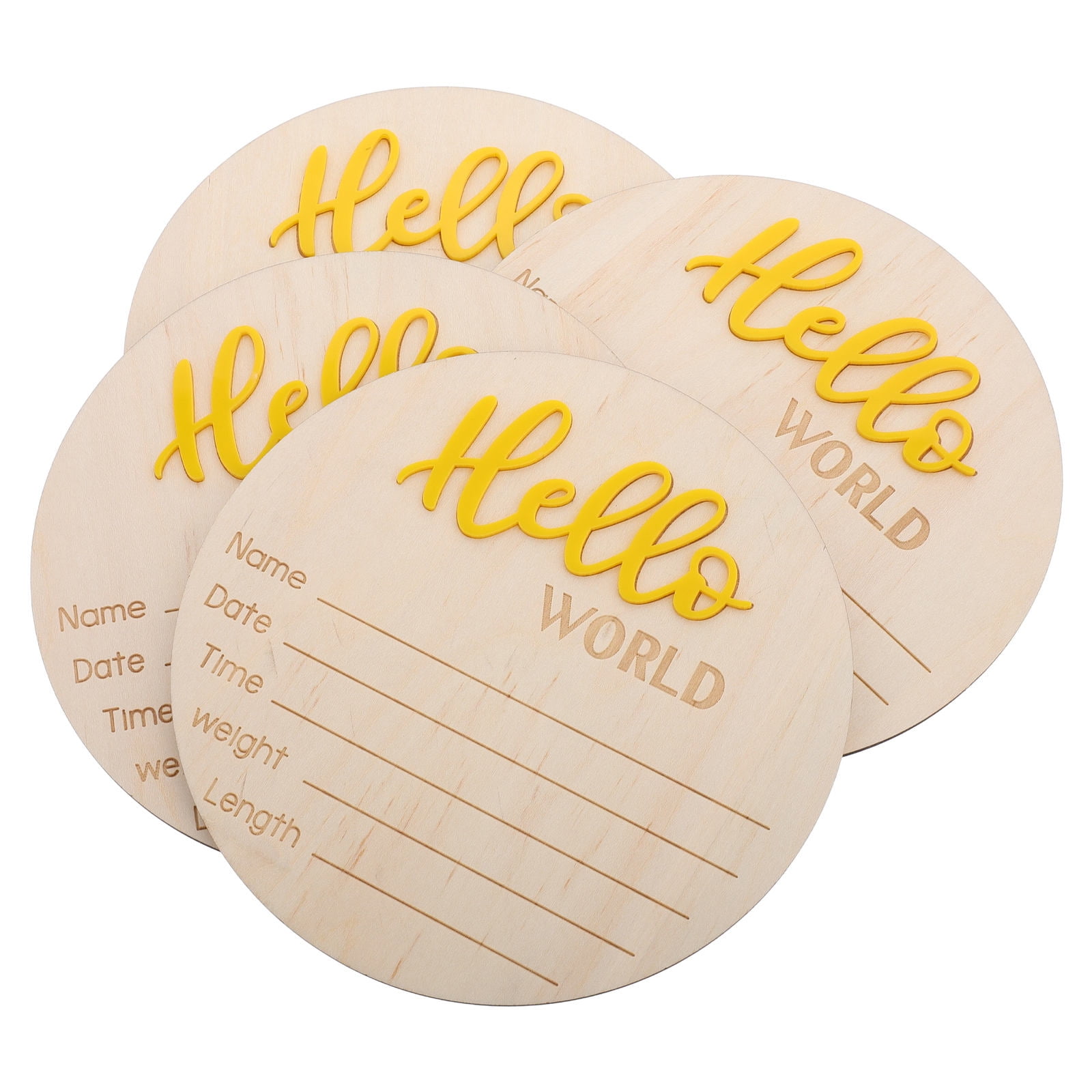WHAMVOX Yellow Wood Baby Announcement sign for Nursery Decor Capture ...