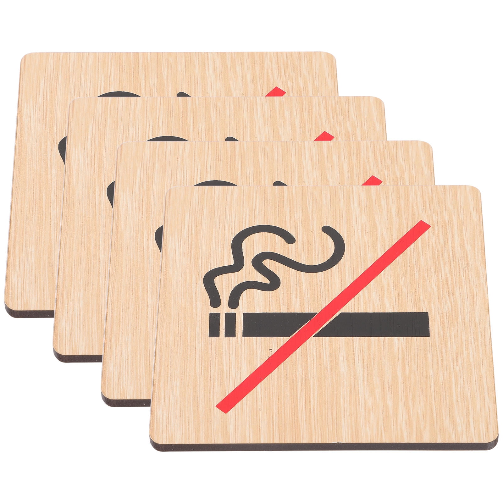 Worgeous 4pcs No Smoking Warning Signs Hotel Warning Signs Wood No ...