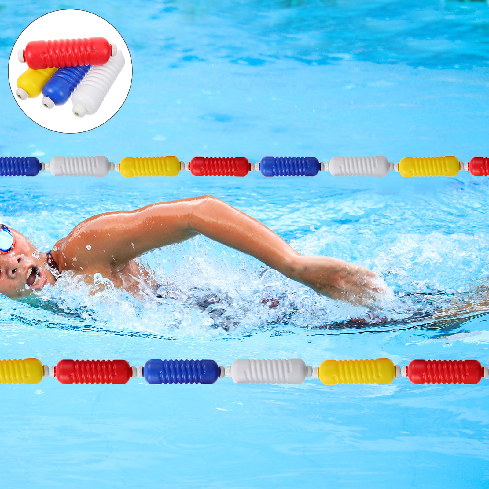 Worgeous 4pcs Practical Floating Pool Safety Divider Float Swimming ...