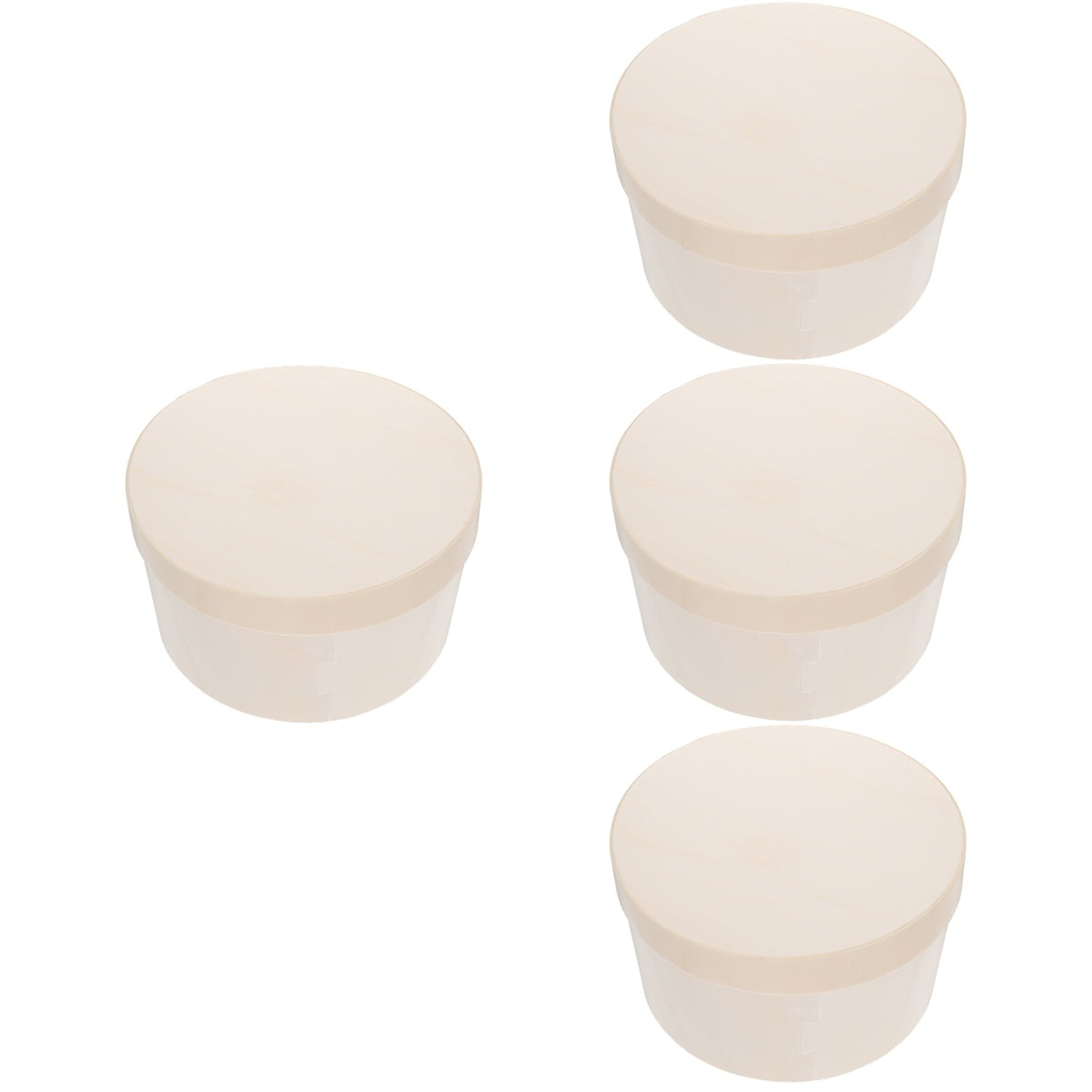 Worgeous 4pcs Round Bakery Cake Box Wooden Round Cake Box Dessert ...