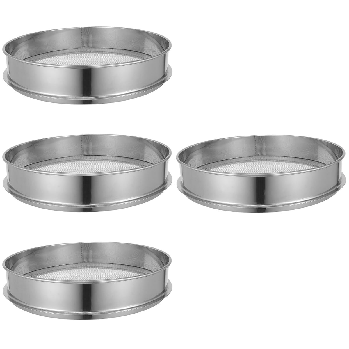 Worgeous 4pcs Stainless Steel Sifting Pan Soil Mesh Sieve Rocks Sifting ...