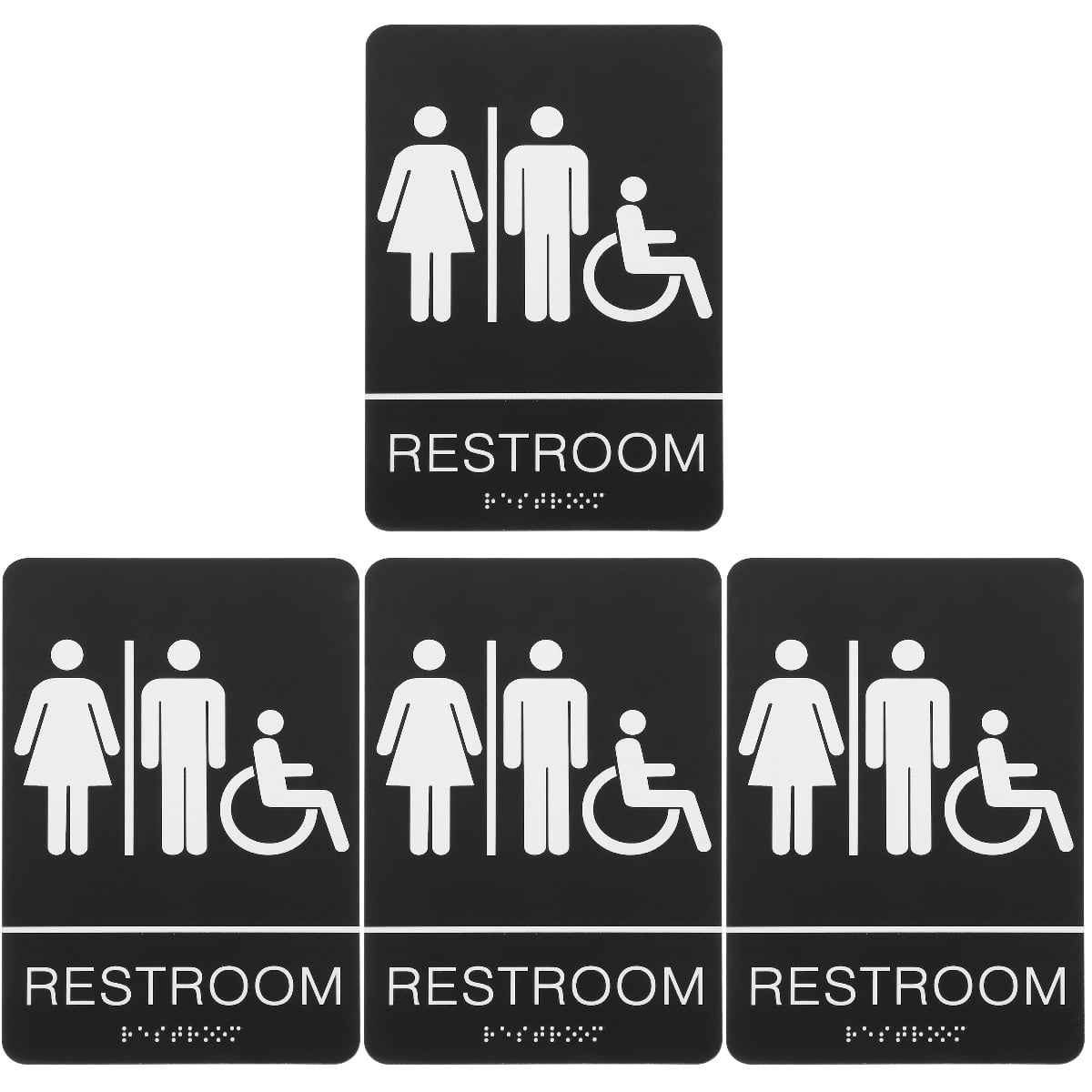 Worgeous 4pcs Unisex Restroom Sign Toilet Door Wall Decor Restroom Sign ...