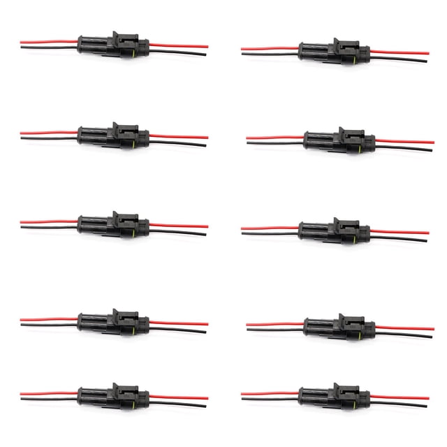Worgeous 5 Pairs 2-Pin IP67 Waterproof Electrical Wire Terminal ...