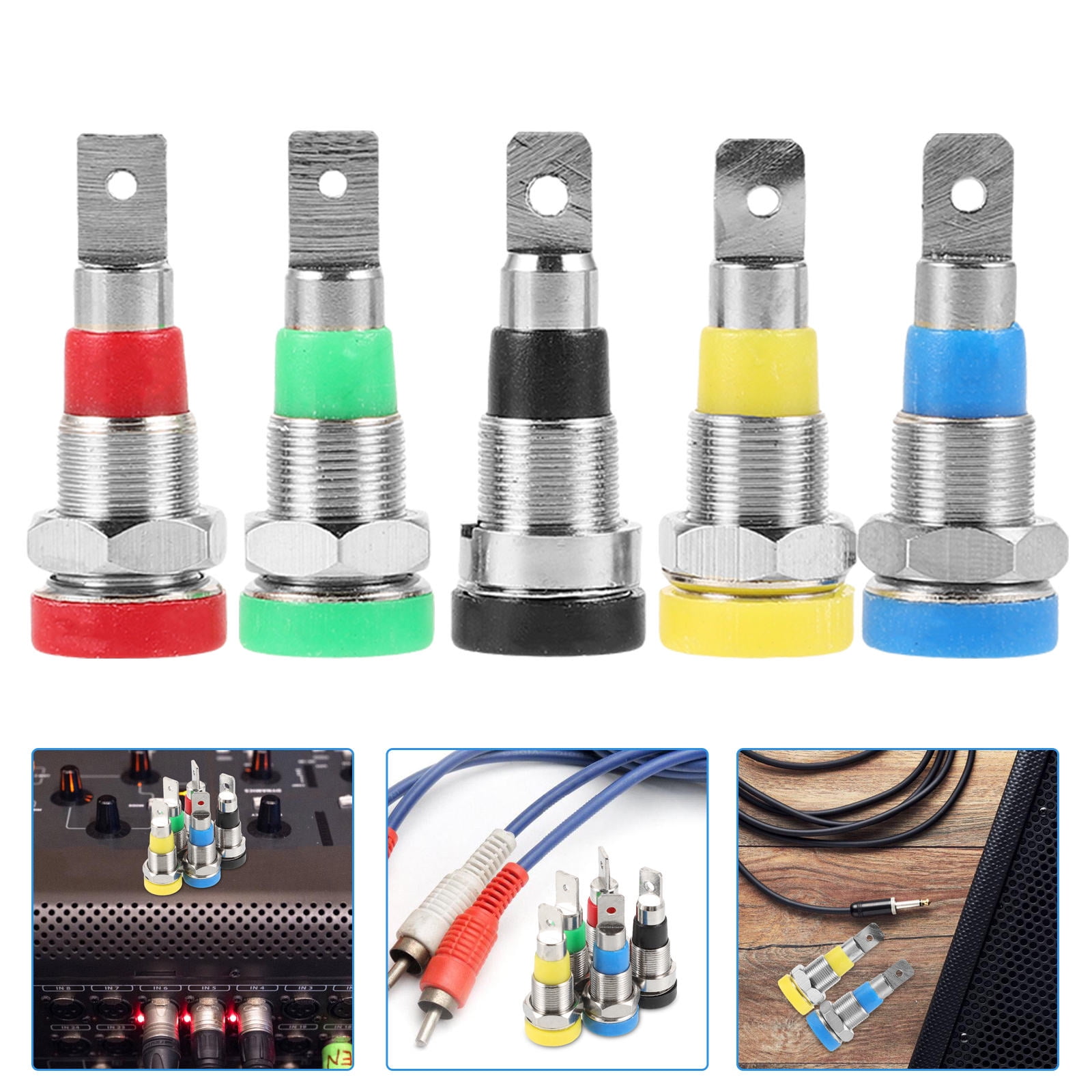 Worgeous 5 Pcs Banana Plug Socket Spark Speaker Connectors Small ...