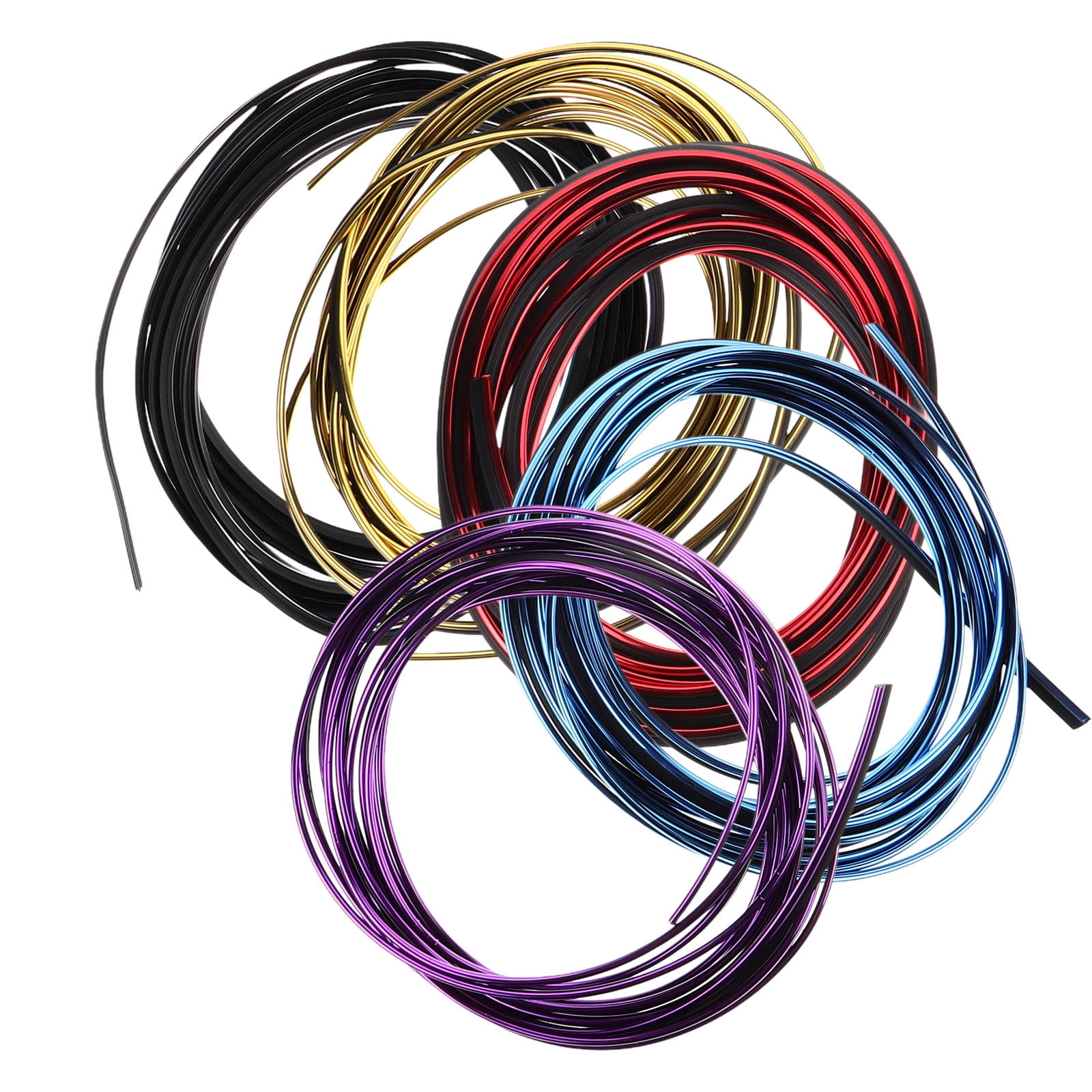 Worgeous Flexible Trim Silver 5Pcs Car Dashboard Decoration Strips ...