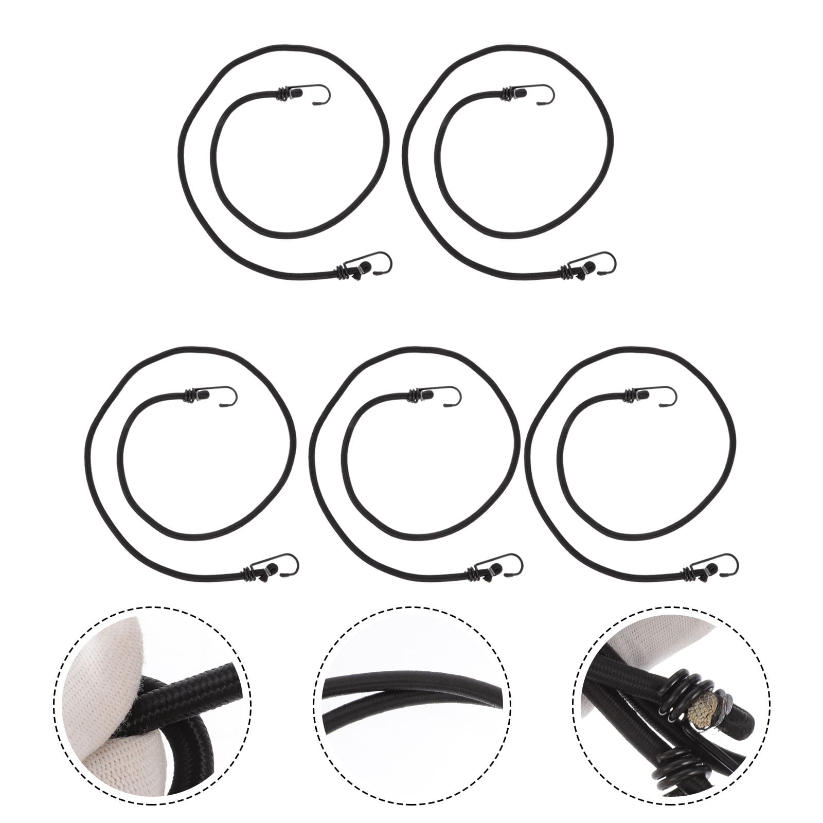Worgeous 5 Pcs Cargo Binding Belt Flat Bungee Cords with Hooks Pull ...