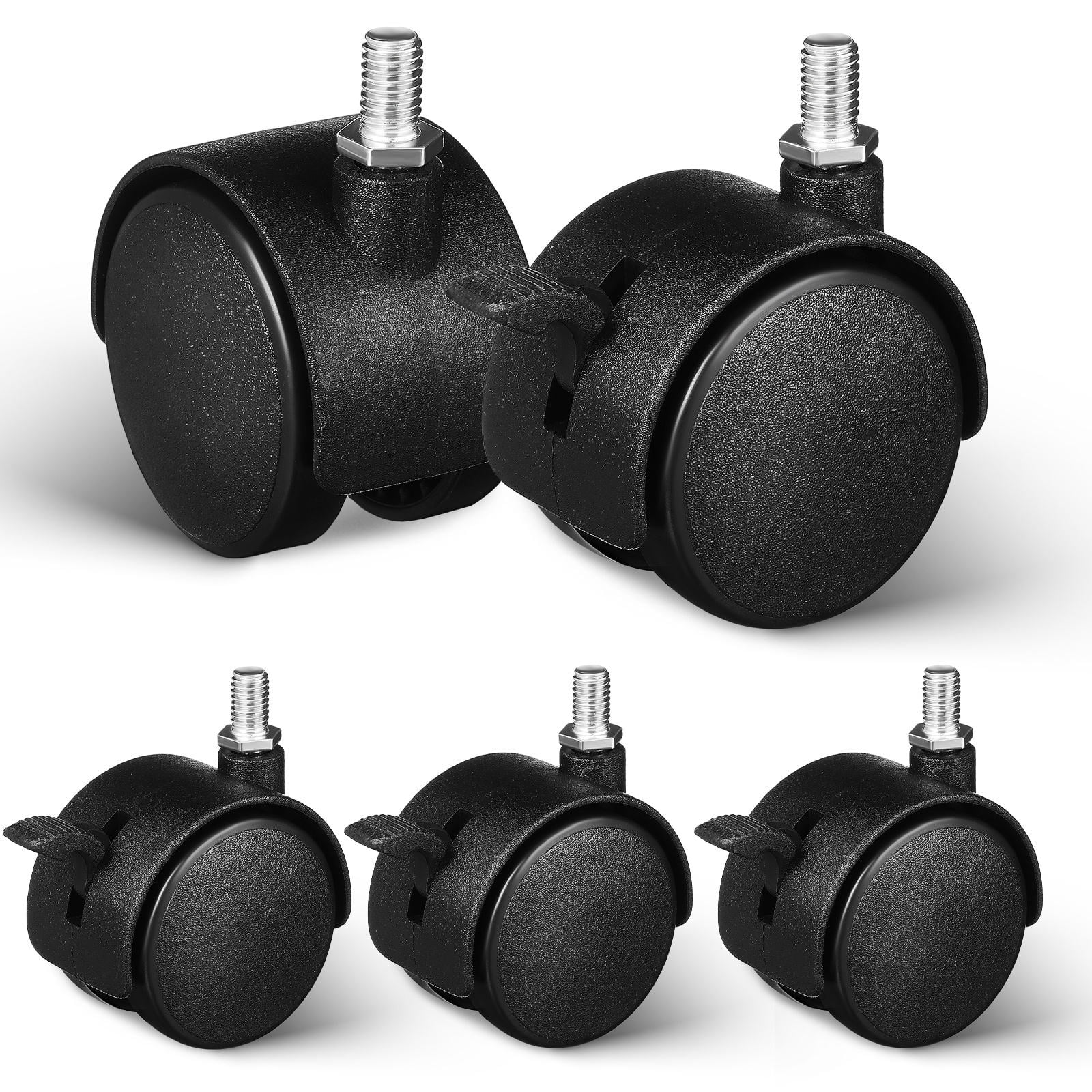 WORGEOUS 5 Pcs Casters For Furniture Legs Caster Wheels Attachable ...