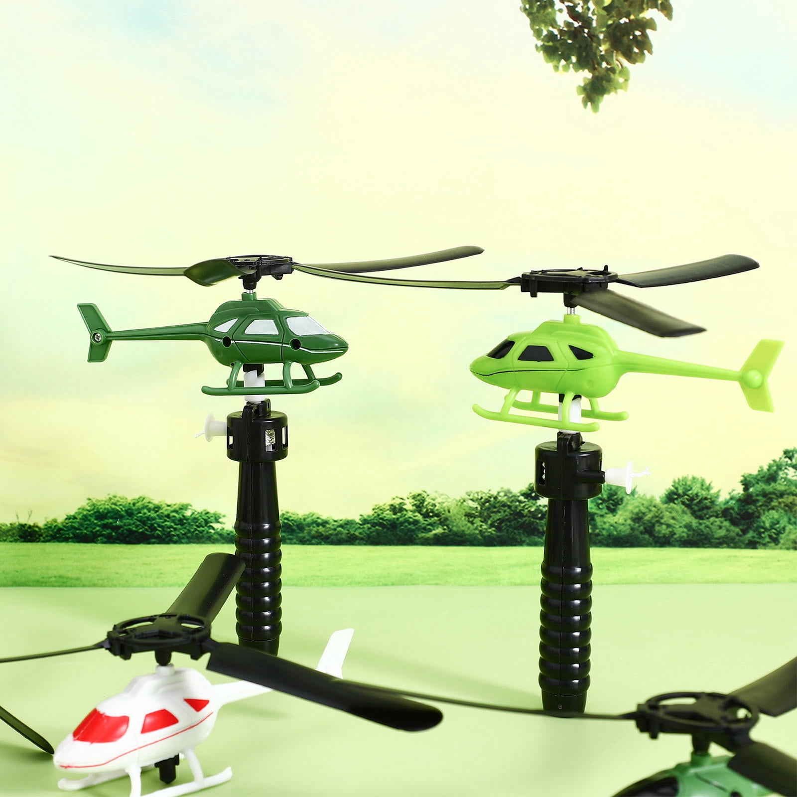 Worgeous 5 Pcs Flying Helicopter Plane Toys Kids' Gift Pull String ...