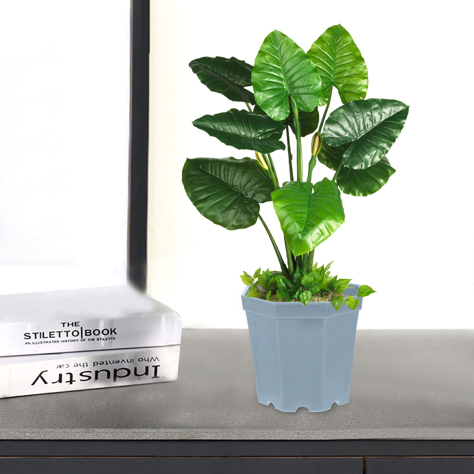 Worgeous 5 Pcs Large Plastic Flower Pot Decorative Succulent Plants ...