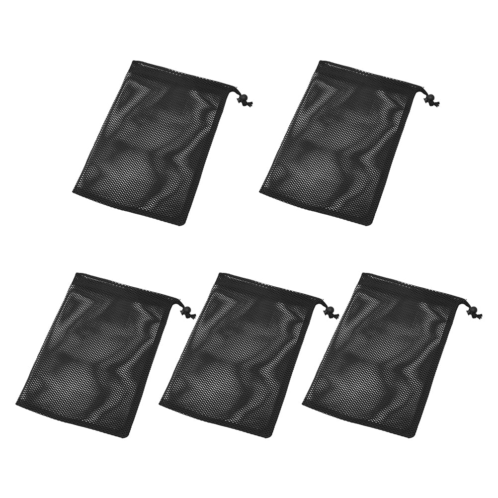 Worgeous 5 Pcs Mesh Bag Small Net Bags Drawstring Gym Storage Shopping ...